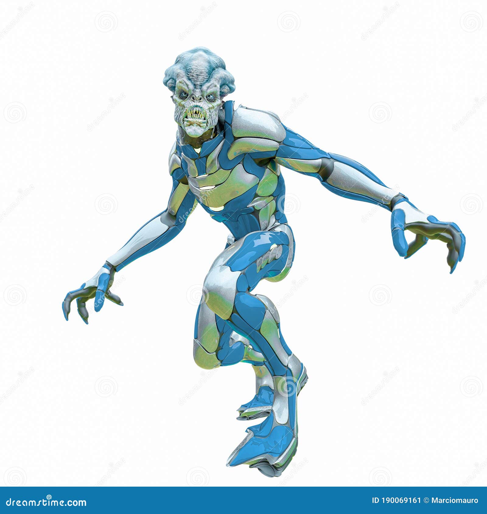 Alien warrior attack stock illustration. Illustration of military ...