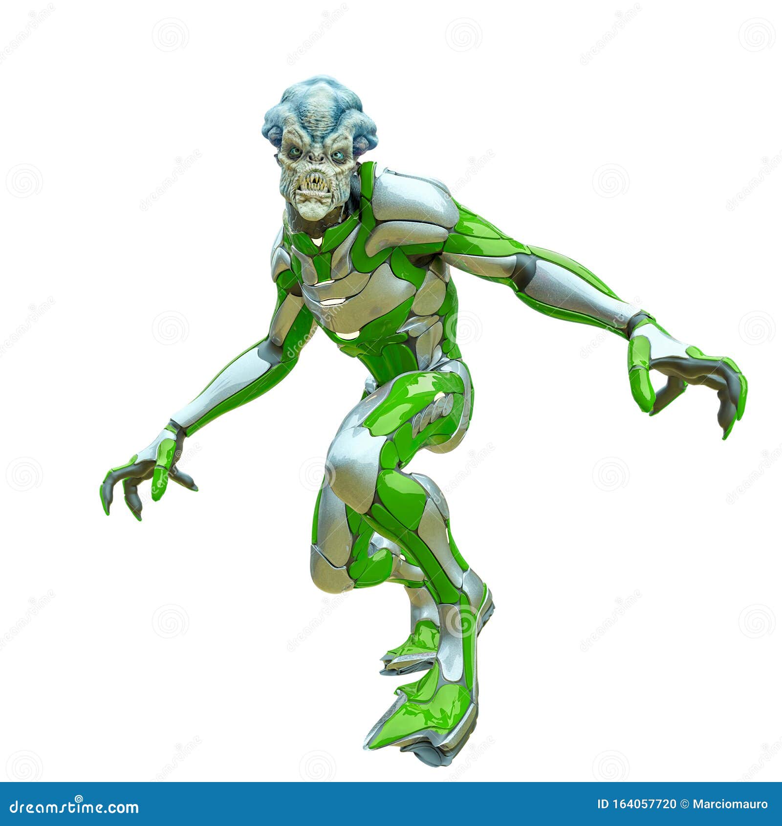 Alien warrior attack stock illustration. Illustration of combat - 164057720
