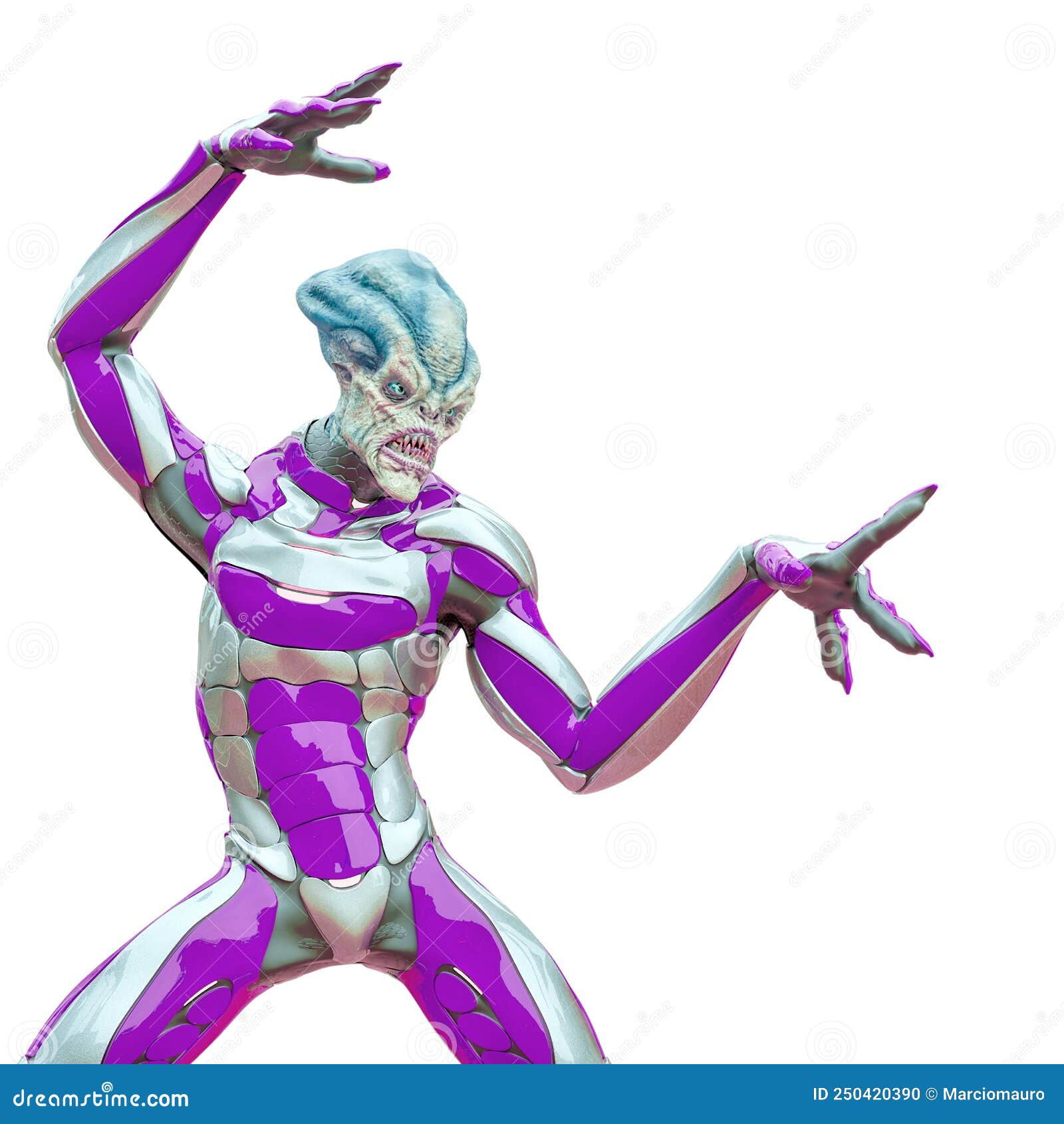 Alien Warrior Doing a Kung Fu Pose Stock Illustration - Illustration of ...