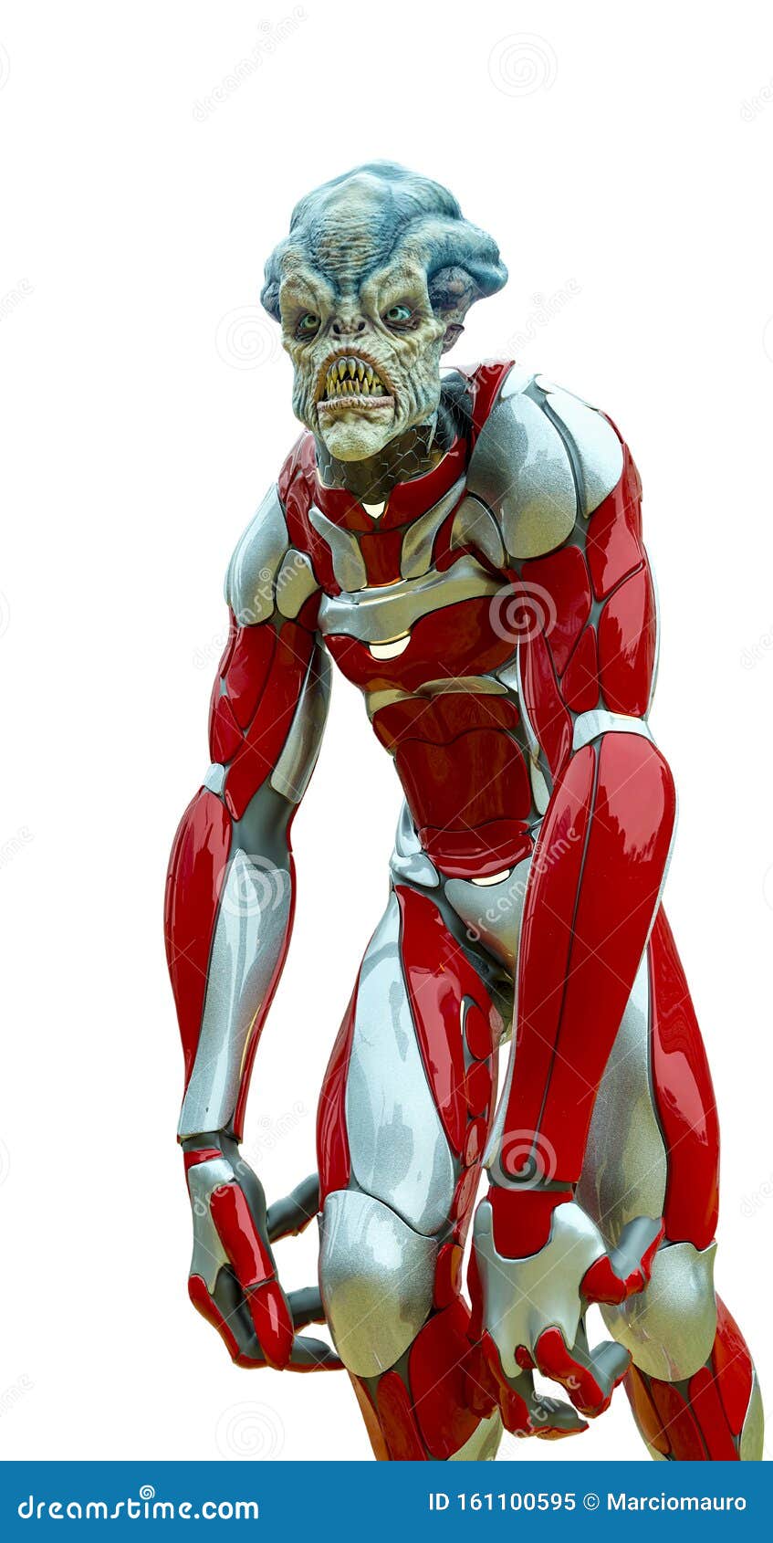 Alien Warrior Doing a Zombie Walk Stock Illustration - Illustration of ...