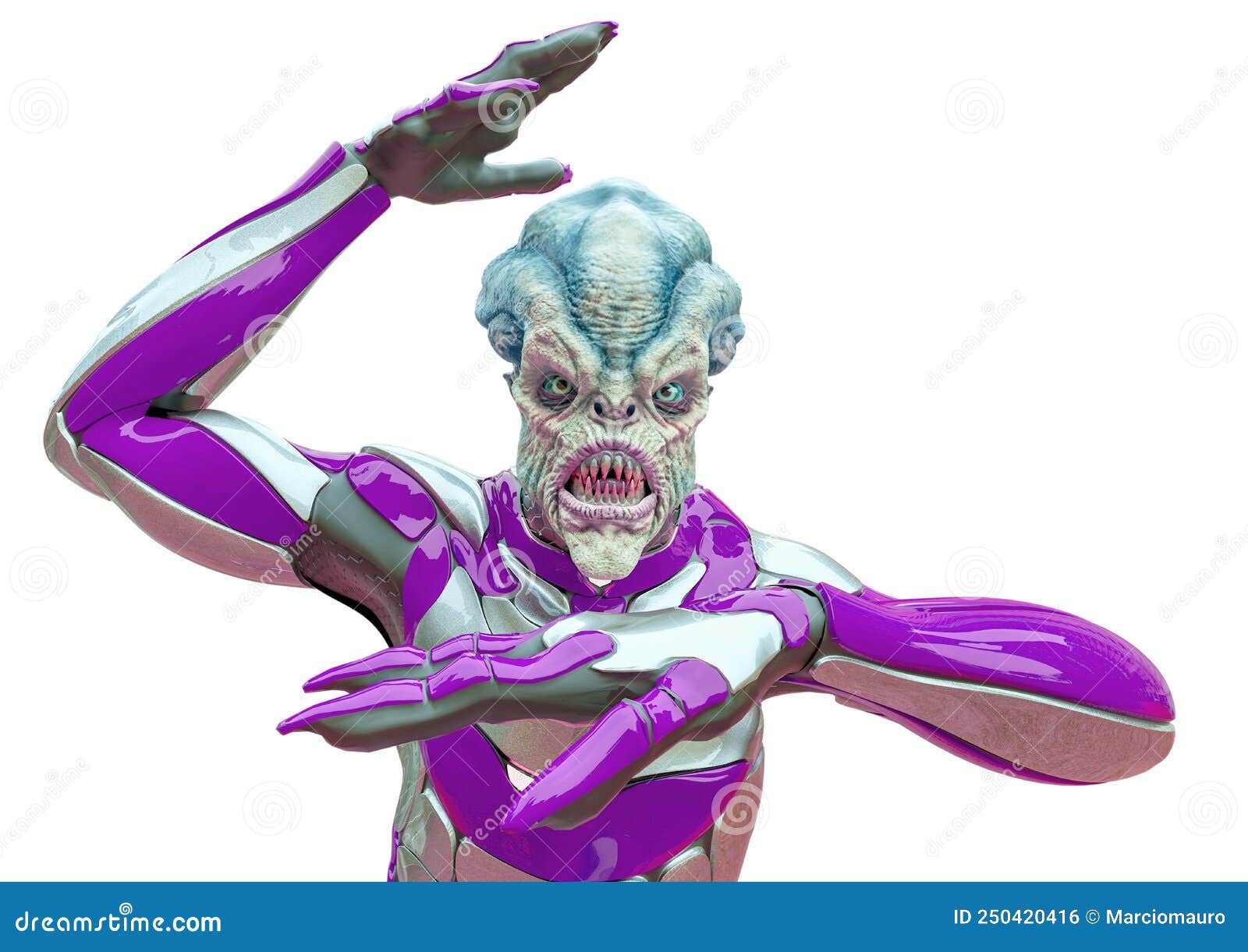 Alien warrior explaining stock illustration. Illustration of character ...