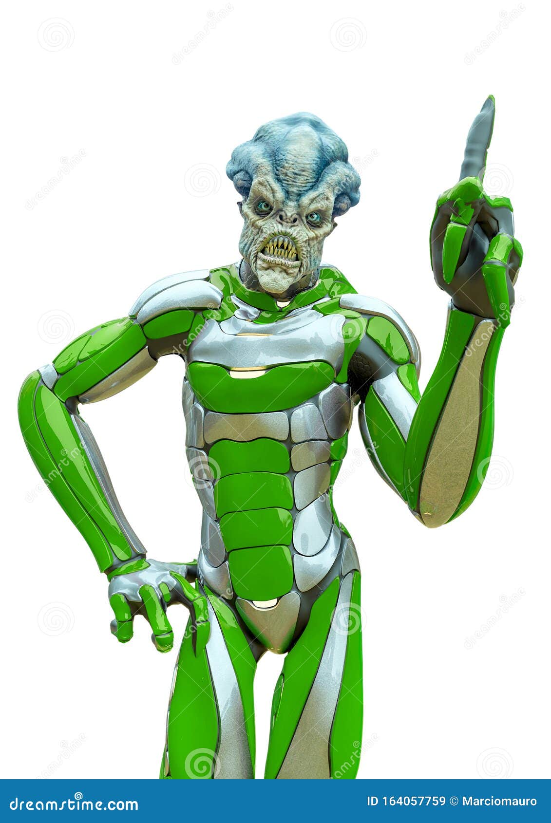 Alien Warrior Have a Question Stock Illustration - Illustration of ...