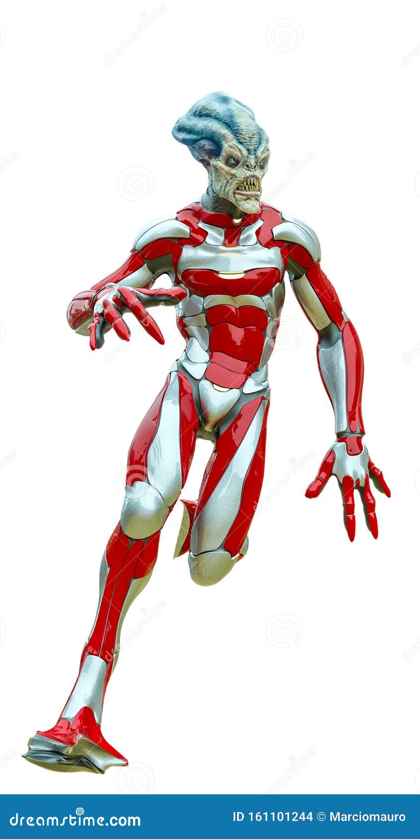 Alien warrior running stock illustration. Illustration of humanoid ...