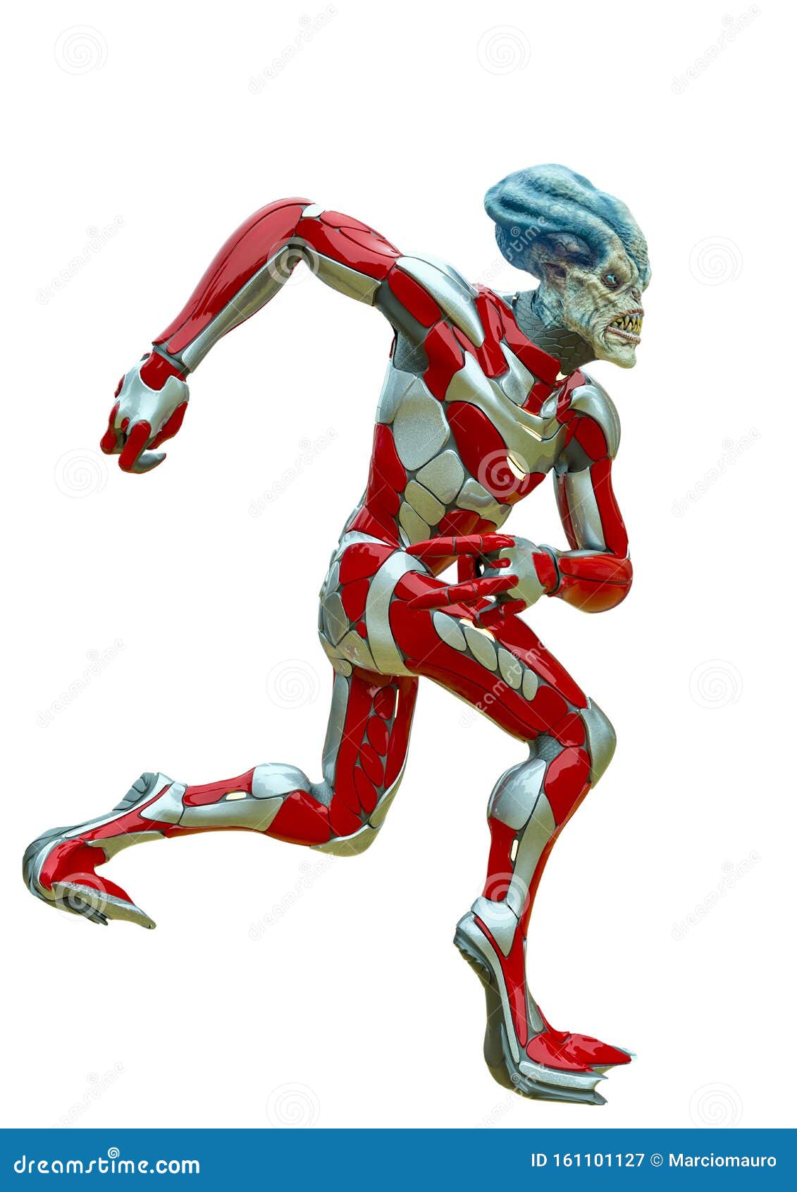 Alien warrior walking stock illustration. Illustration of army - 161101127