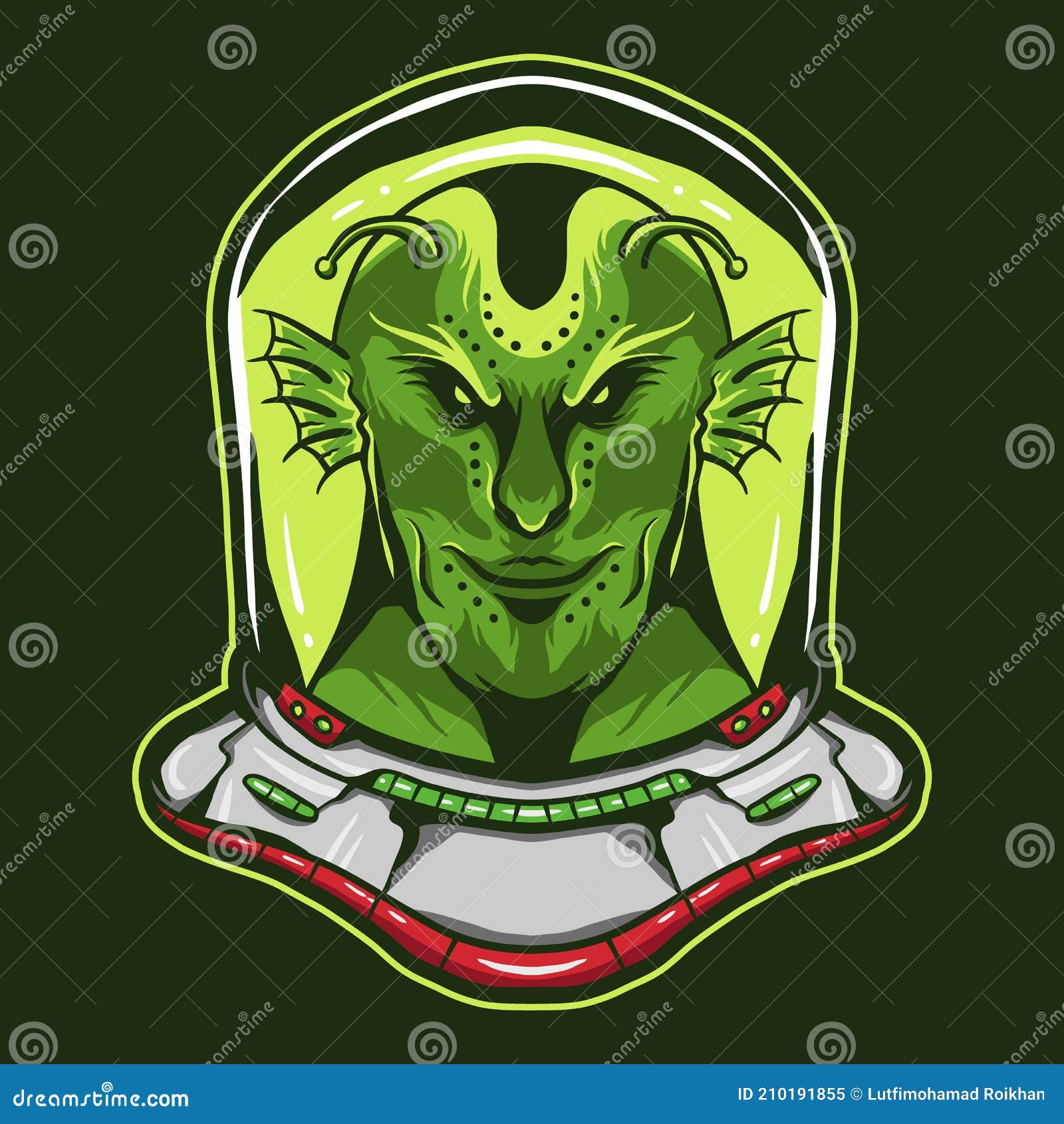 Alien Wearing Astronaut Helmet Vector Design Stock Vector ...