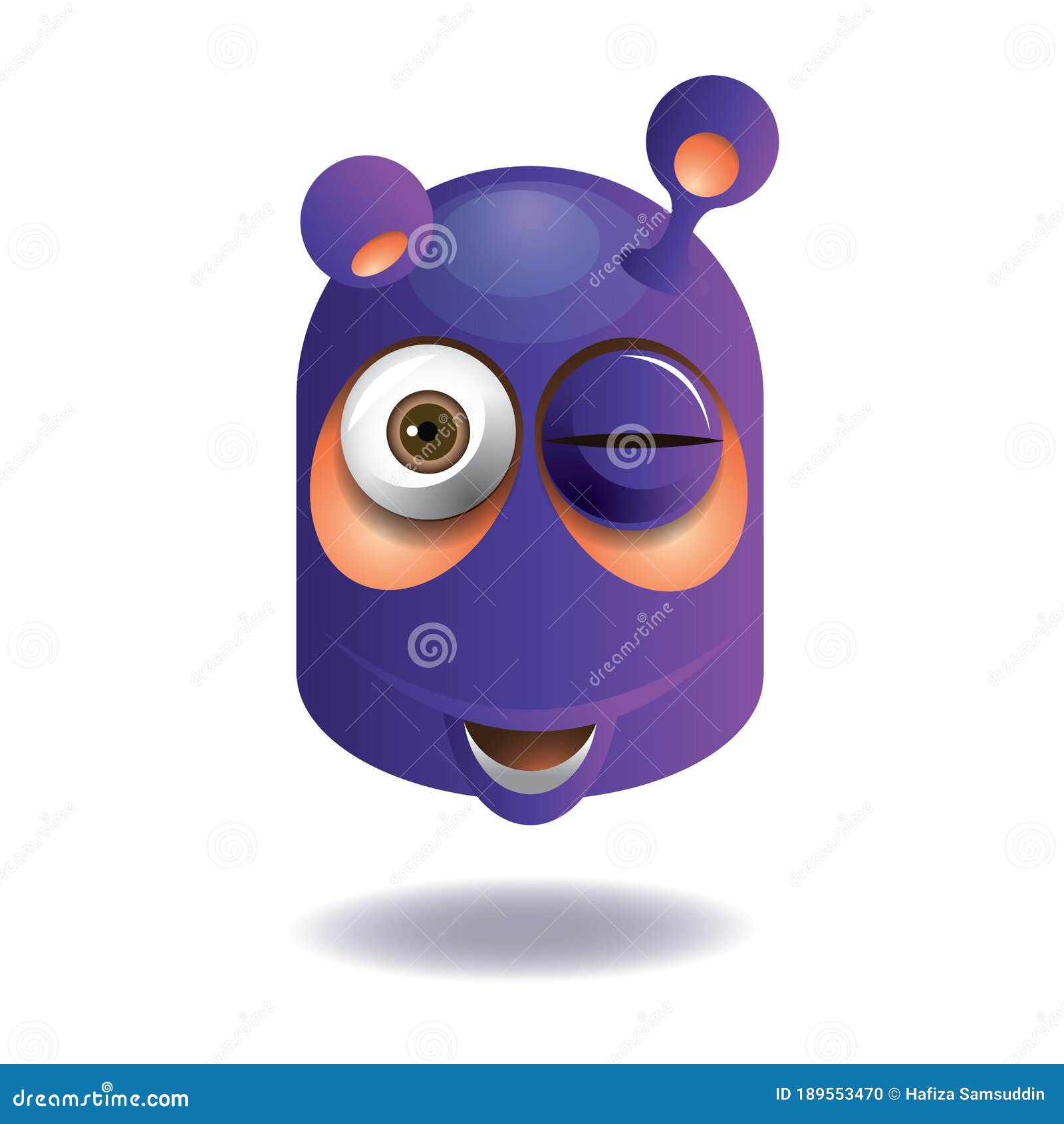 Alien Winking. Vector Illustration Decorative Design Stock Vector ...