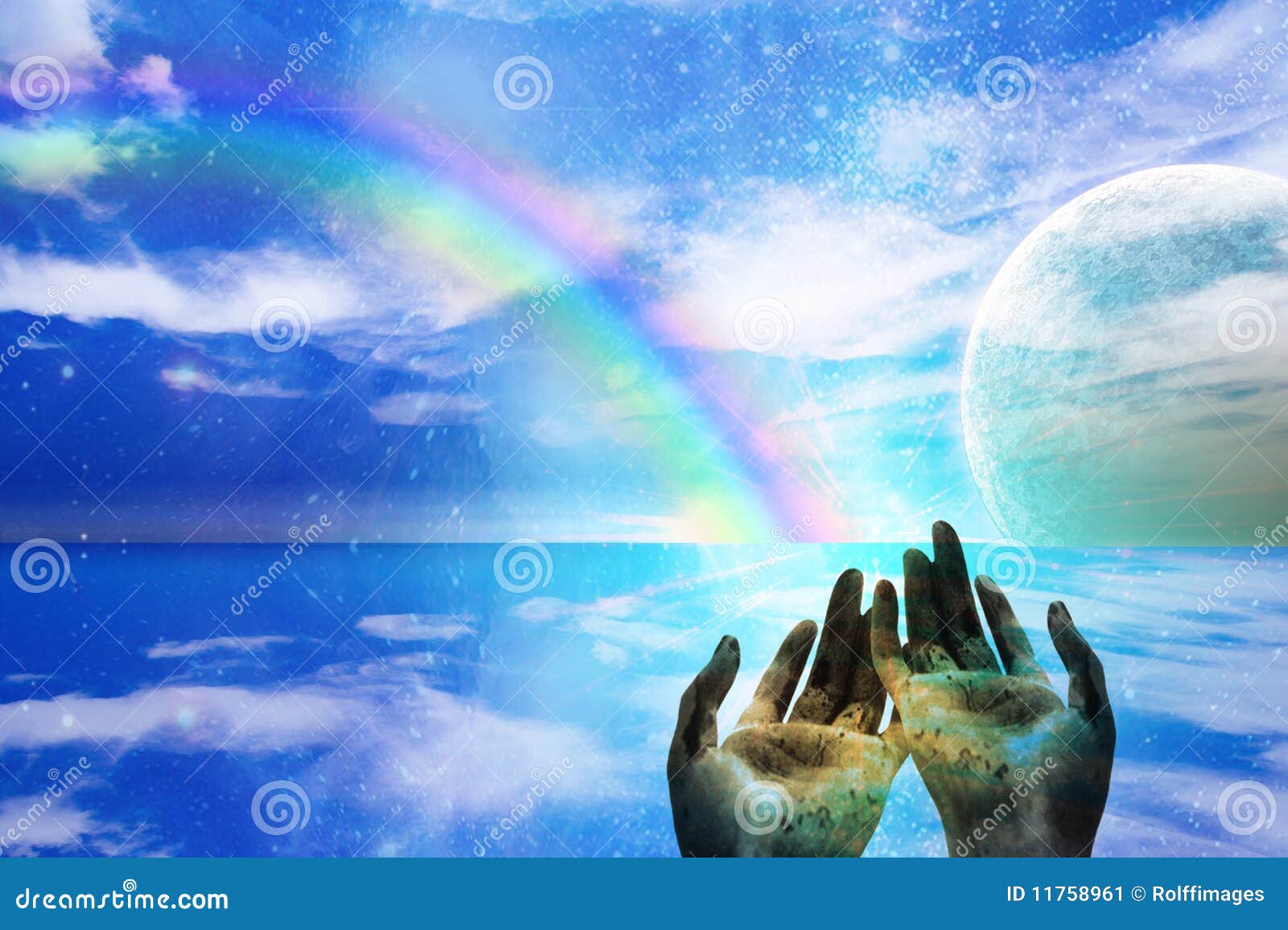 Alien World`s Seascape With A Beach And Columnar Basalt Stock Image ...