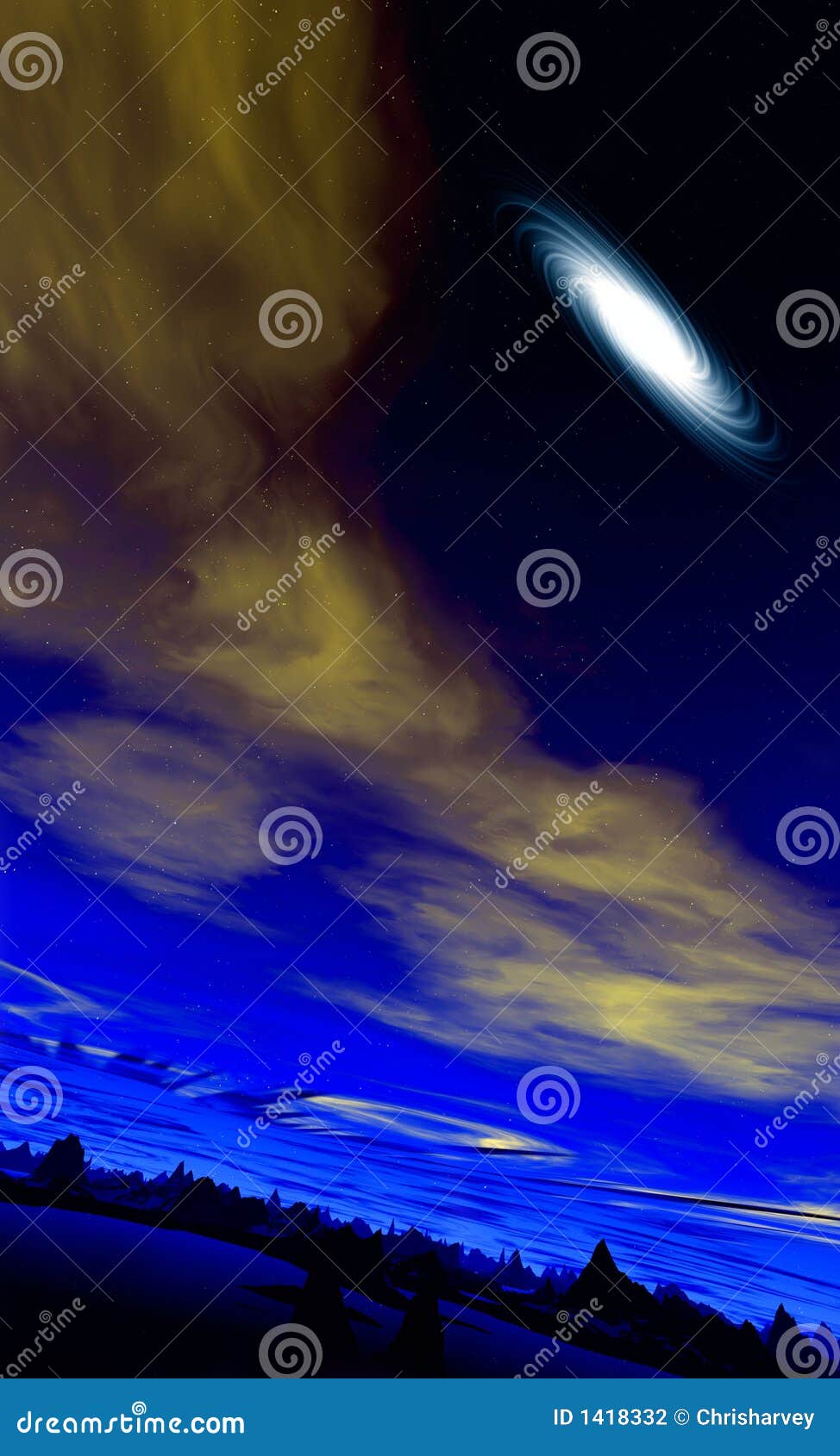 Alien World 6 stock photo. Image of aerial, skyscape, galaxy - 1418332