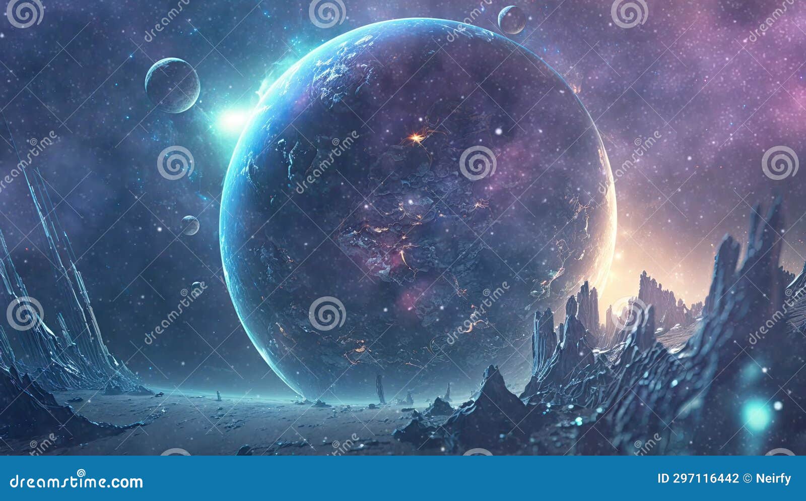 Alien World, Deep Space Landscape Stock Footage - Video of exoplanet ...