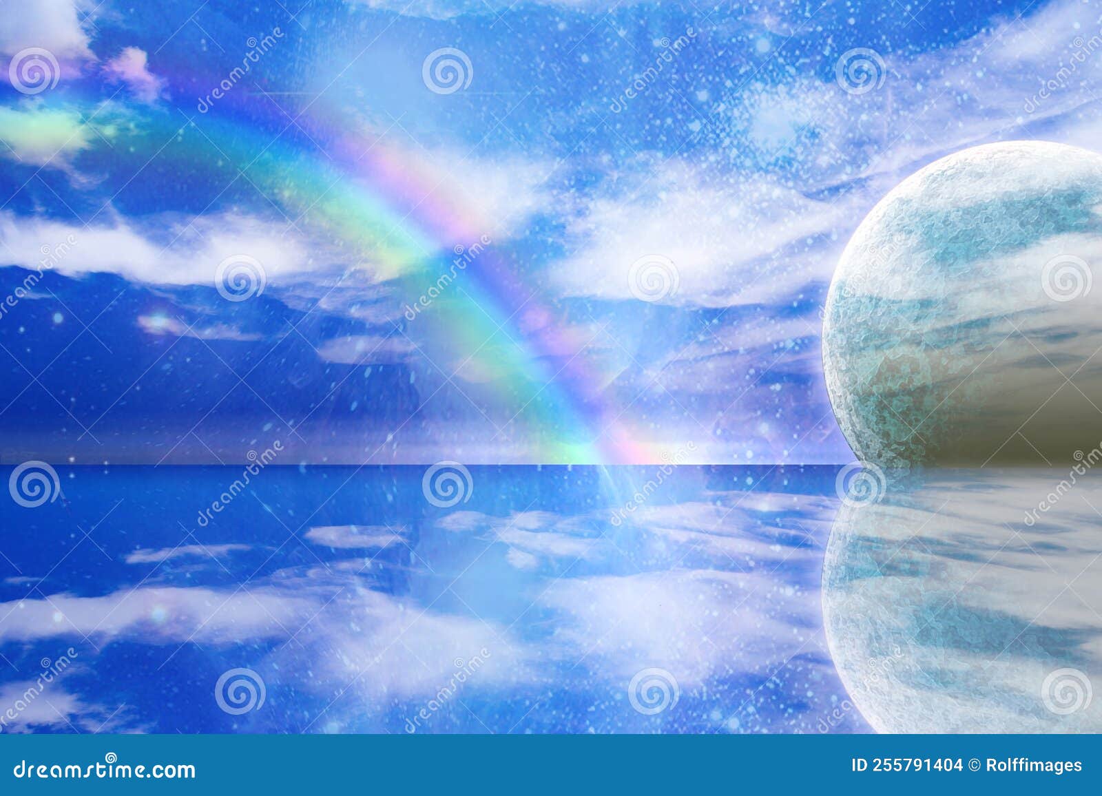 Alien World Landscape stock illustration. Illustration of dream - 255791404