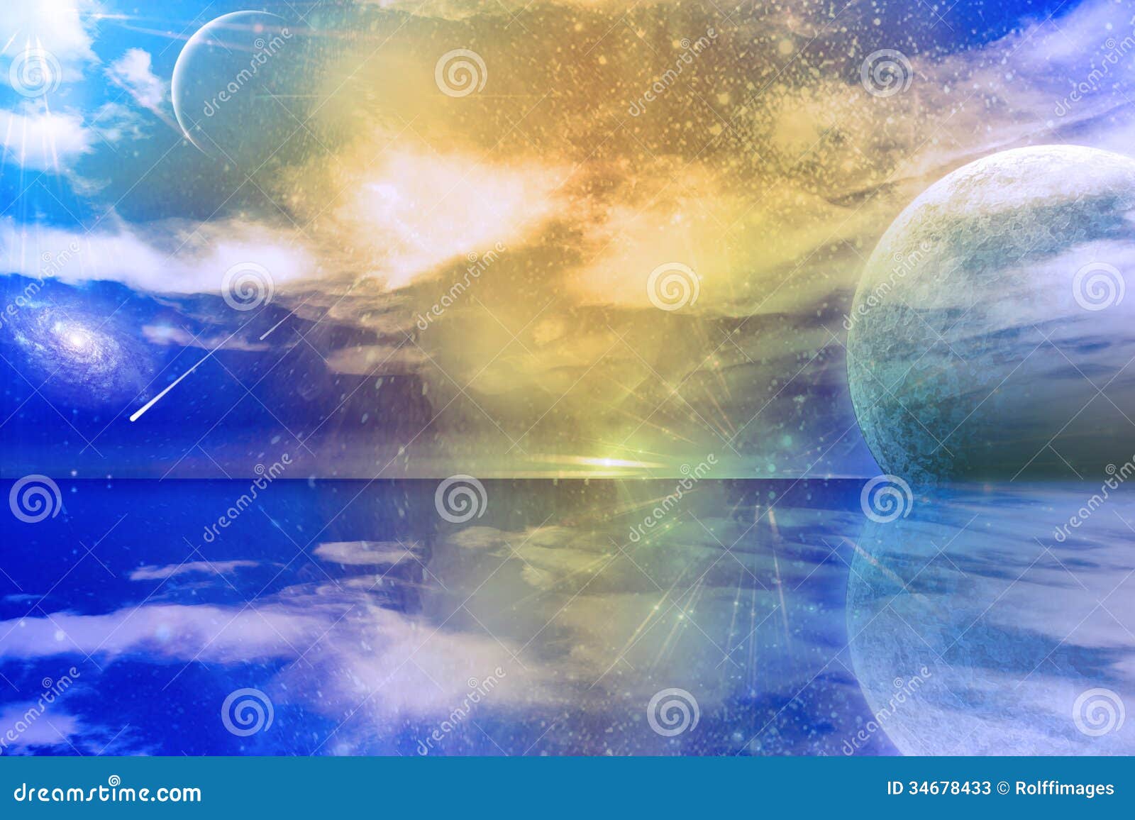 Alien World`s Seascape With A Beach And Columnar Basalt Stock Image ...
