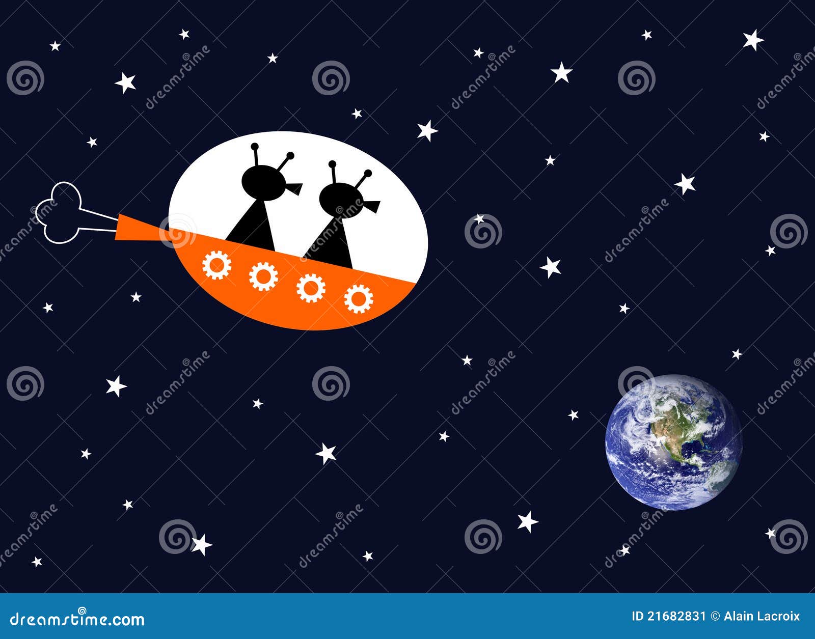 Aliens Invading Earth Royalty-Free Stock Photography | CartoonDealer ...