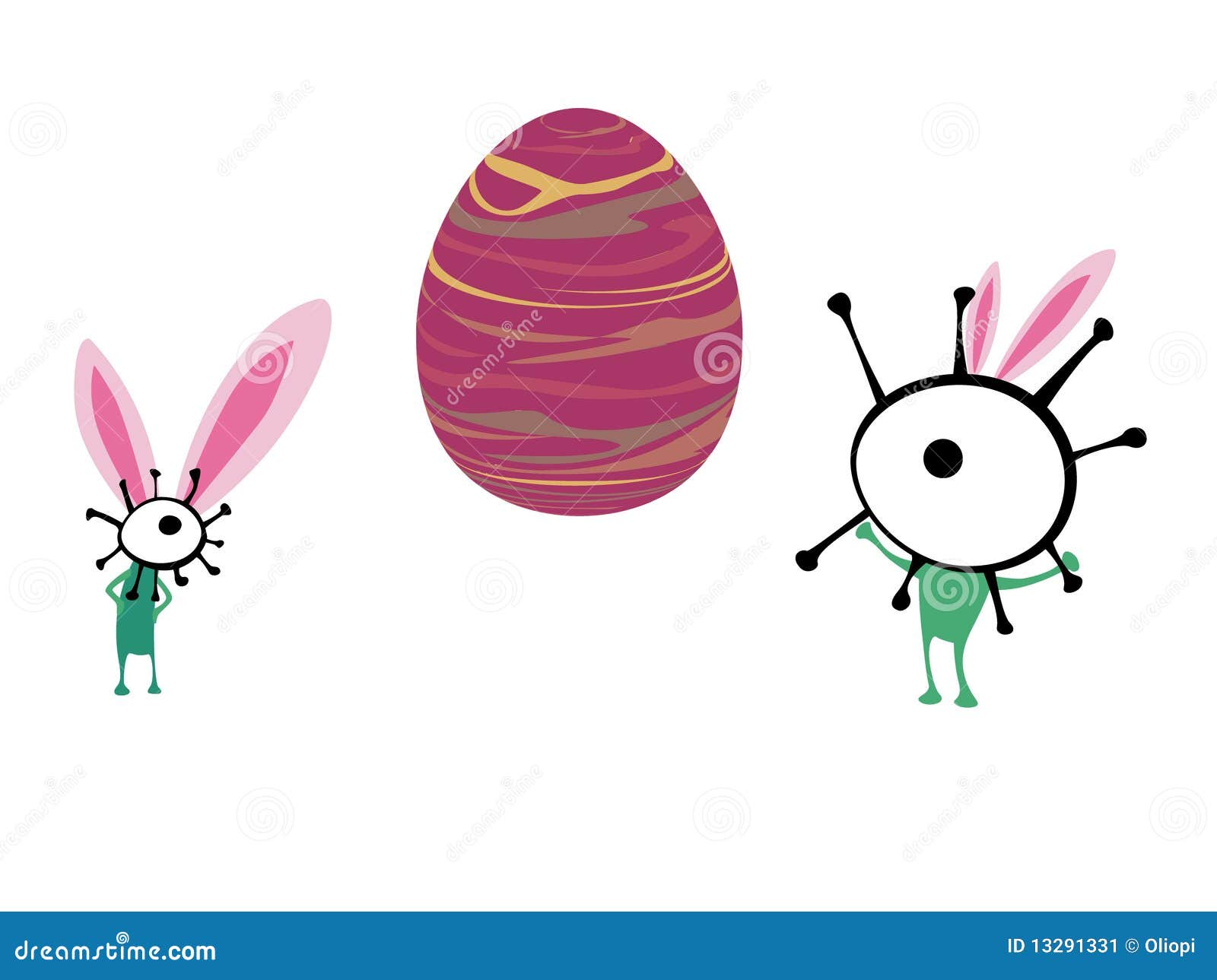 Aliens Celebrating Easter, Vector Stock Vector - Illustration of moon ...