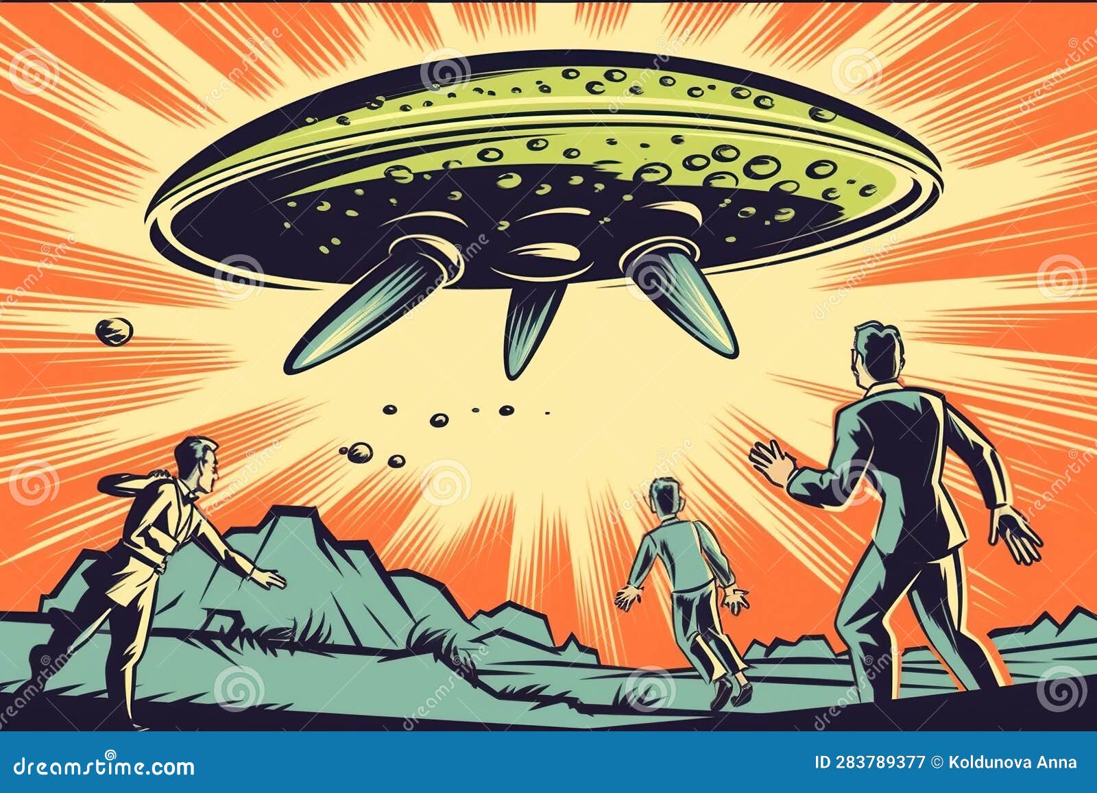 Aliens are Chasing a Human, Concept of Extra-terrestrial Pursuit ...