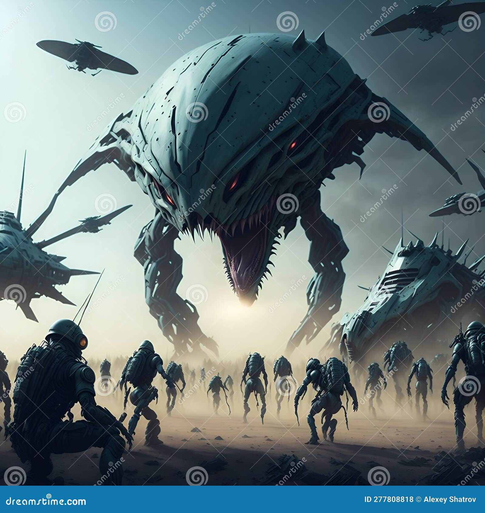 Aliens are at War with People on Earth Stock Illustration ...