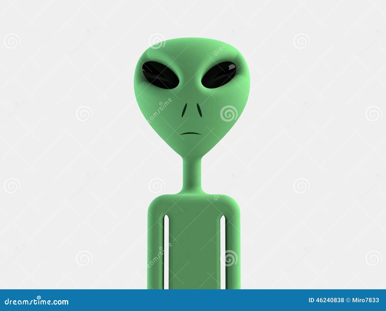 Aliens 3D Effect Rendering on White Background Stock Illustration ...