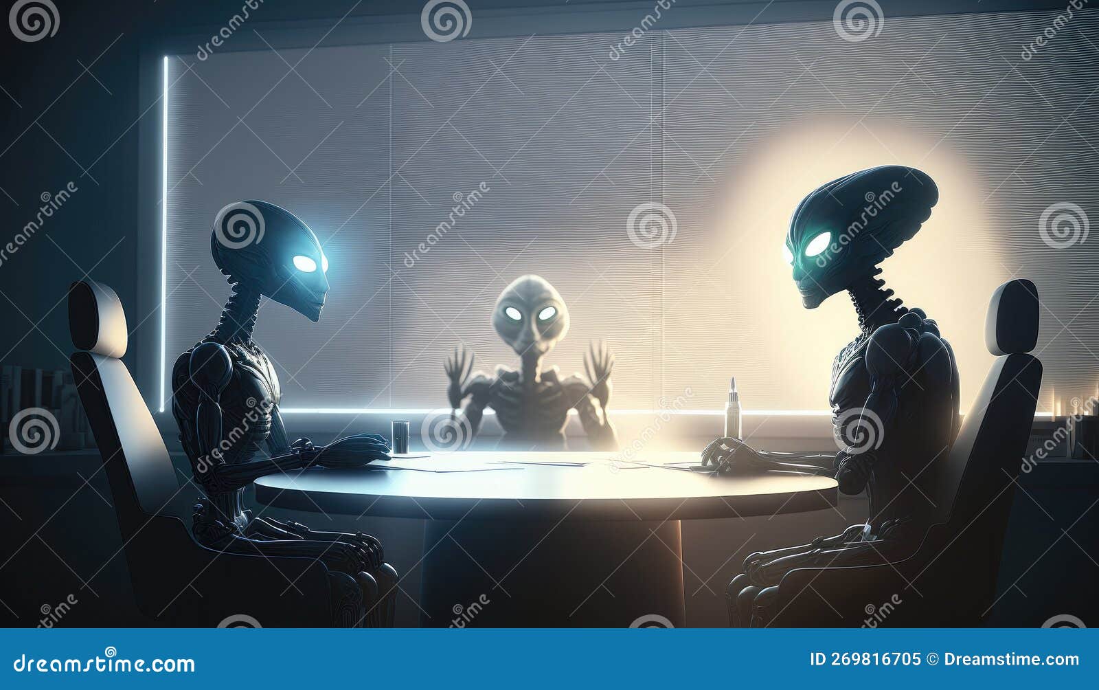 Aliens Discussion. Created with Generative AI Technology Stock ...
