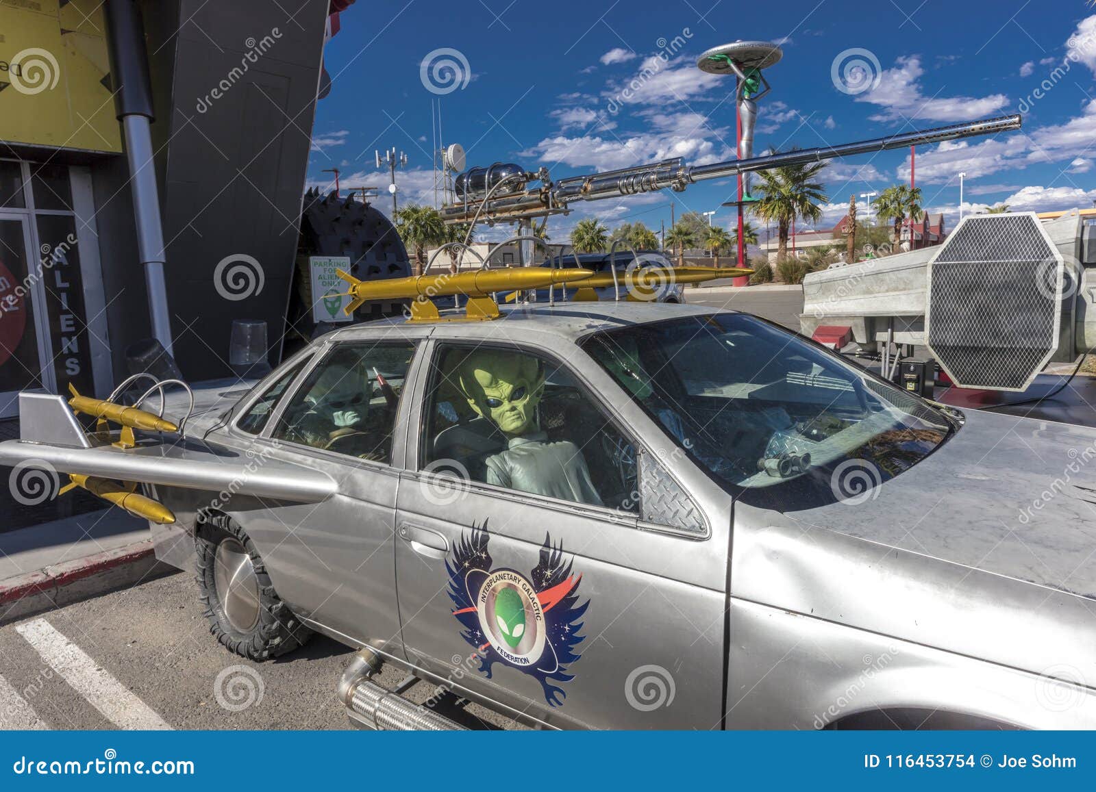 Aliens Drive Car in Baker California Editorial Stock Image - Image of ...