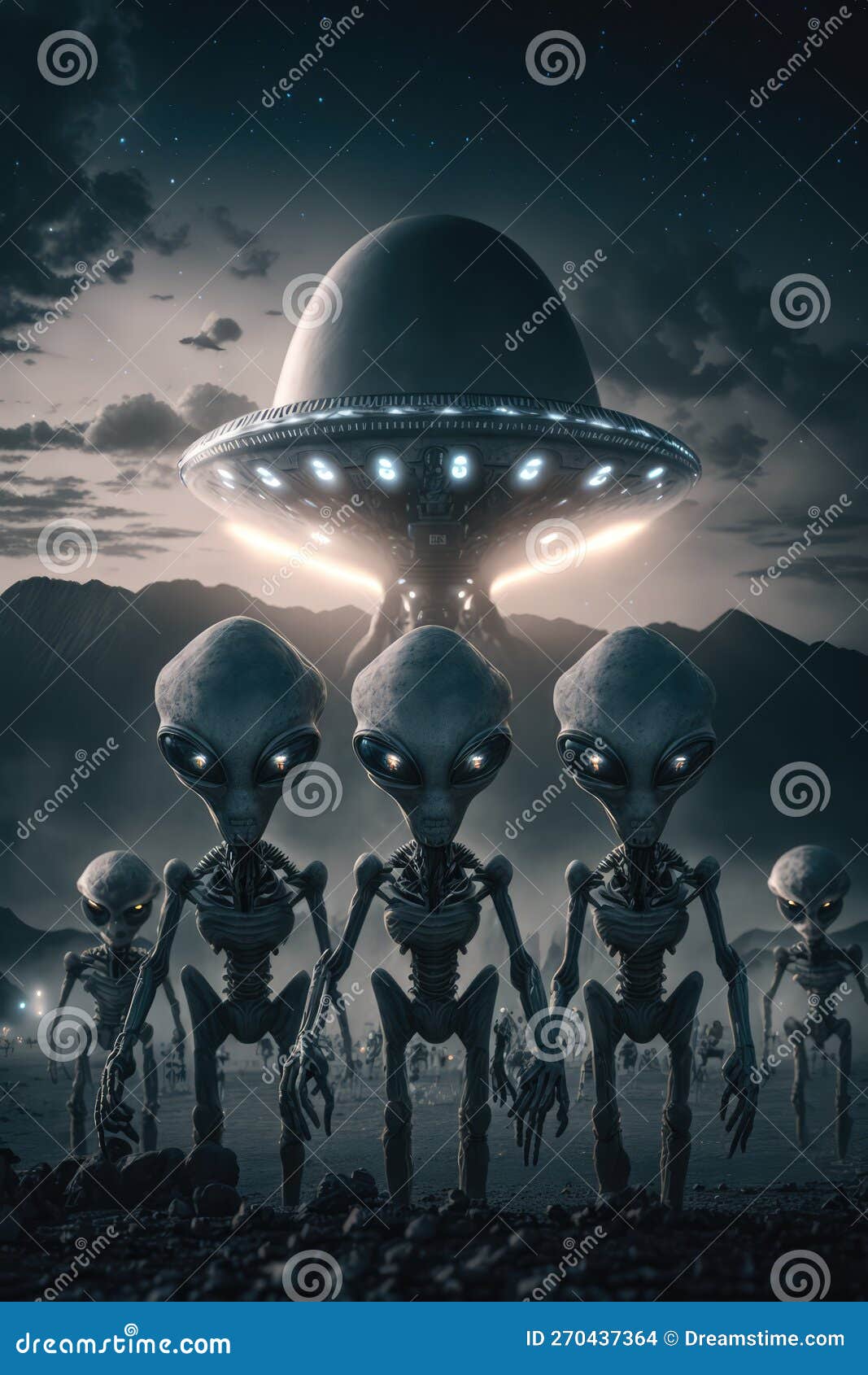 Aliens and Extra Terrestrials from Another Planet Stock Illustration ...