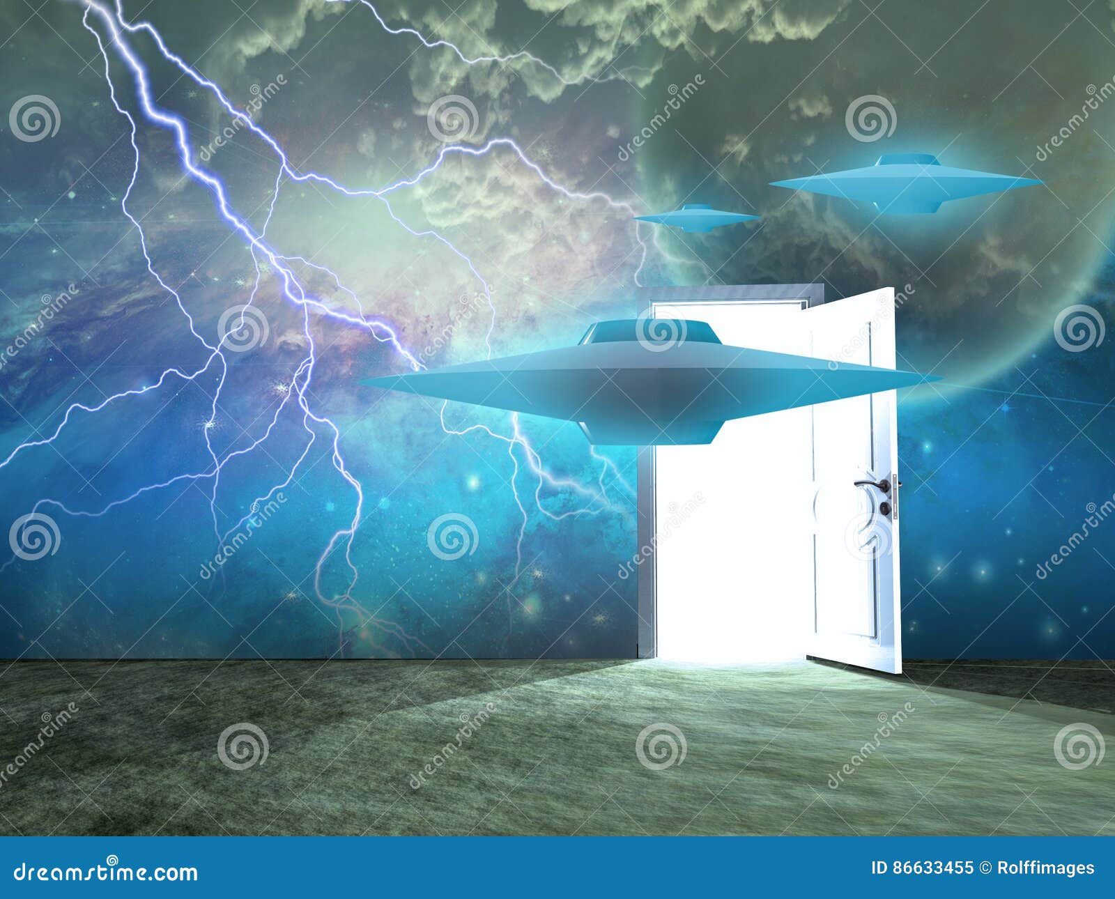 Aliens stock illustration. Illustration of open, night - 86633455