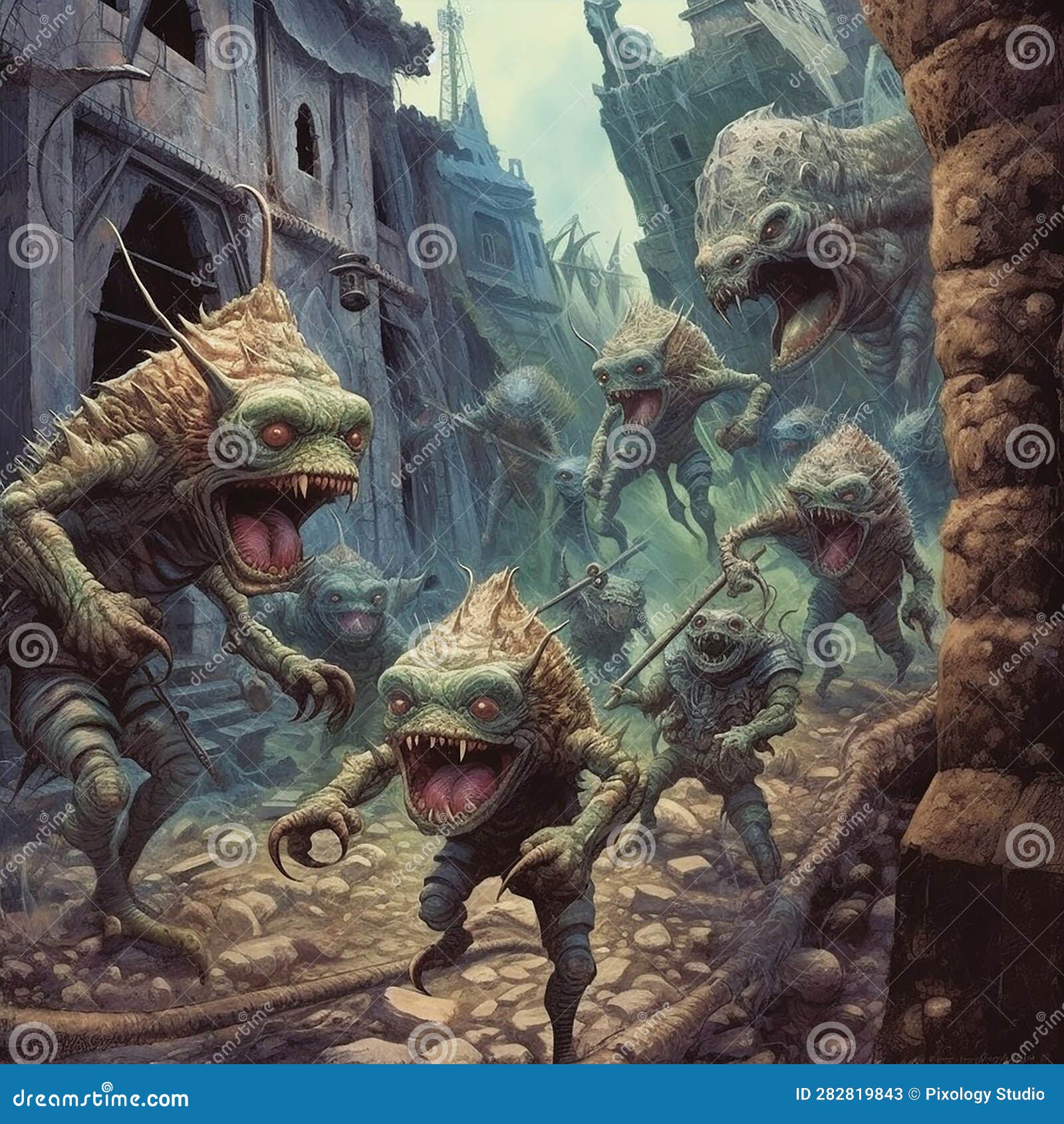 Aliens Invaded the Earth, they Fight with the Goblins in the Ruins AI ...