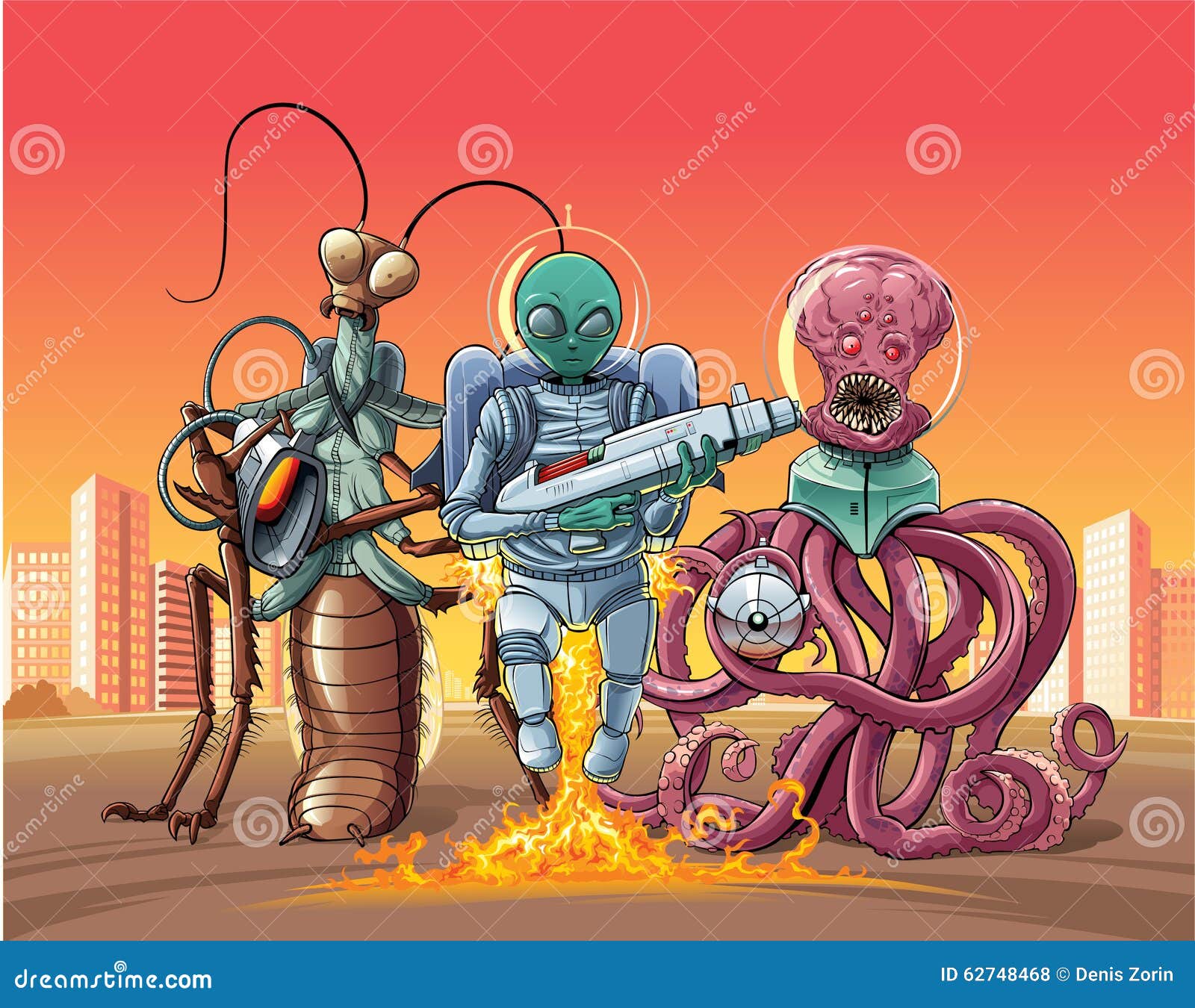 The Aliens Evil Head Mascot Logo Vector Illustration | CartoonDealer ...