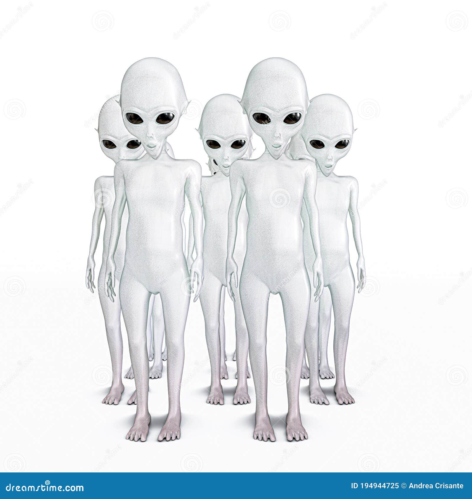 Aliens Isolated on White Background Stock Illustration - Illustration ...