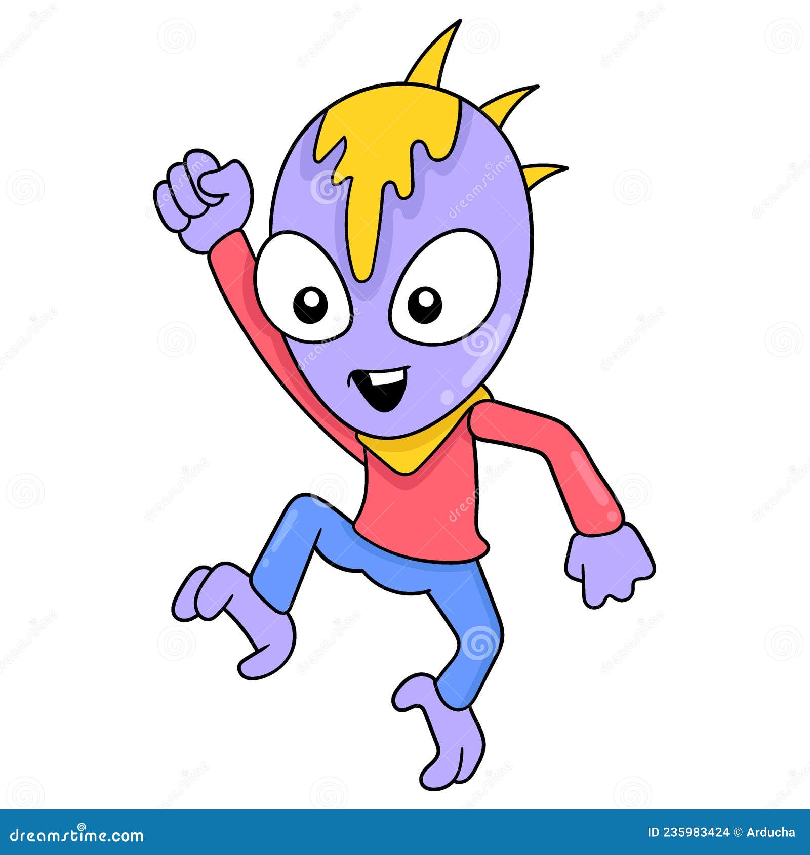 Aliens are Jumping for Joy, Doodle Icon Image Kawaii Stock Vector ...