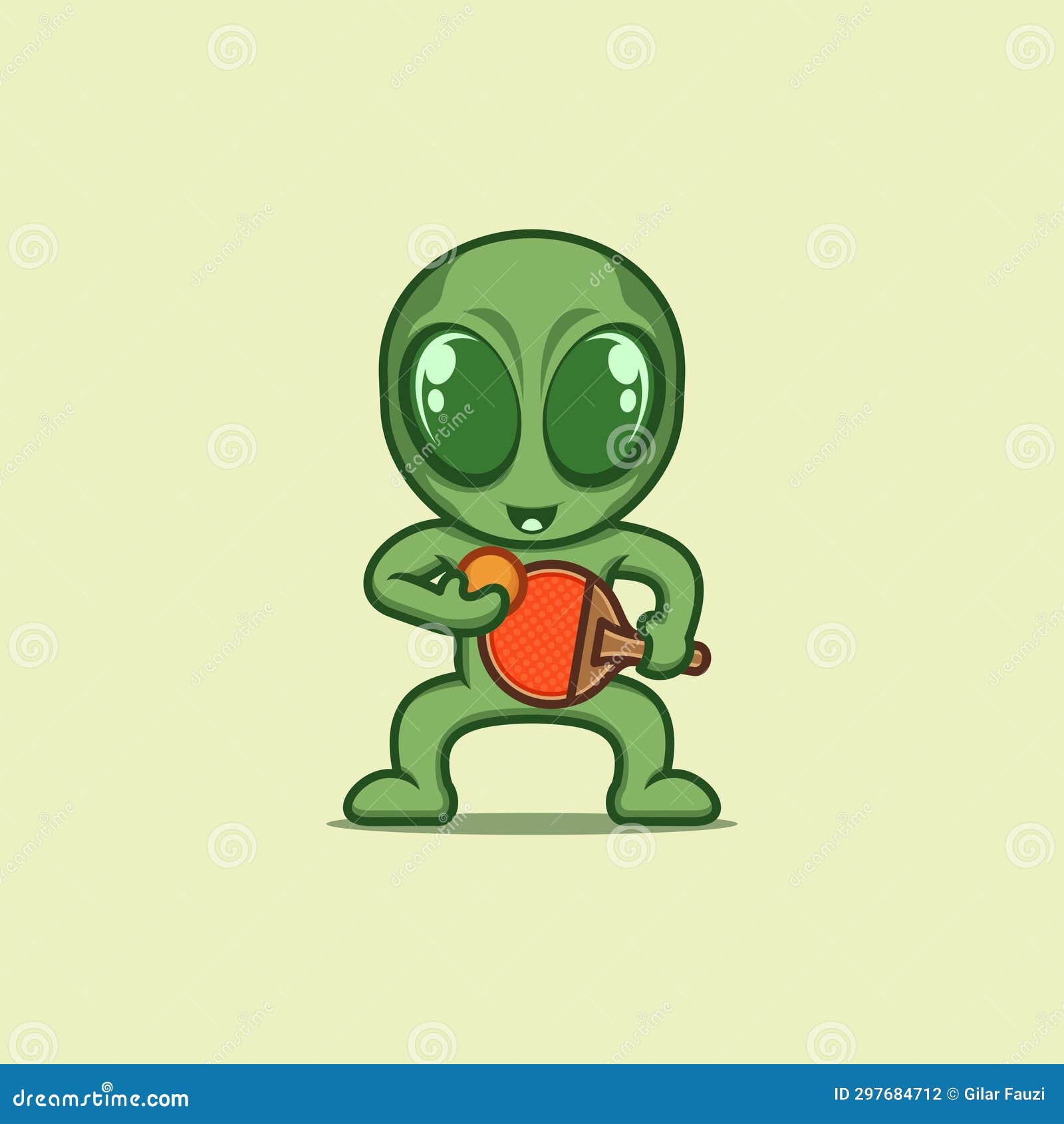 Aliens playing ping pong stock vector. Illustration of cute - 297684712