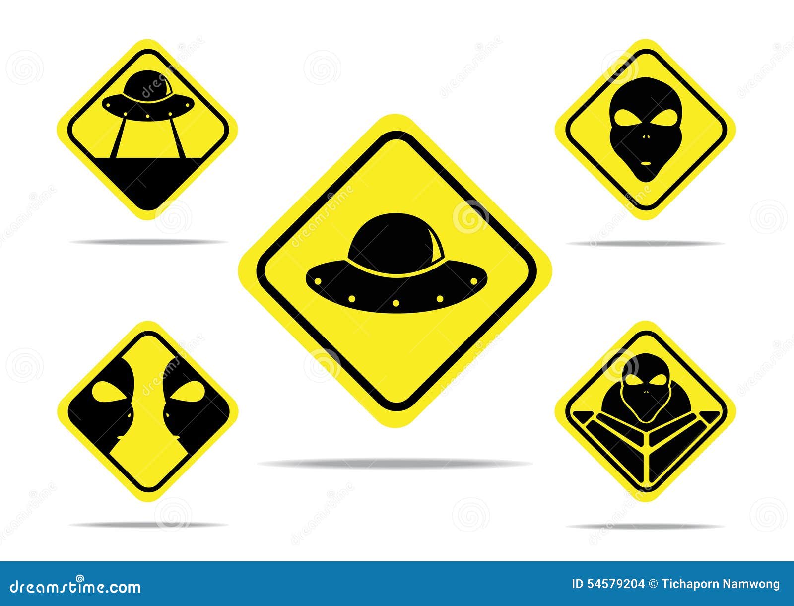 Aliens Sign On A White Background. Cartoon Vector | CartoonDealer.com ...