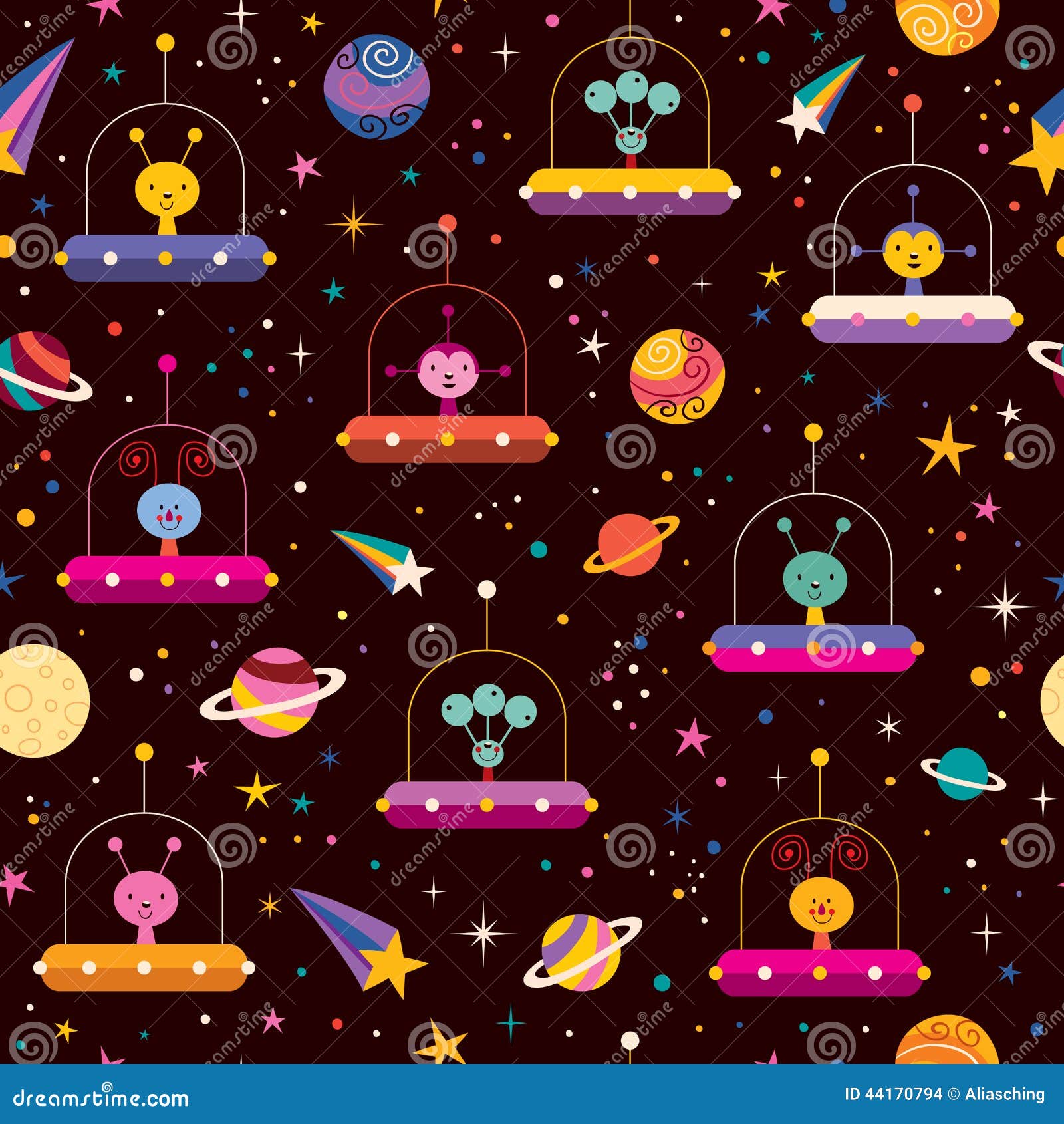 Aliens In Space. Surreal Psychedelic Artwork. Pastel Colors ...