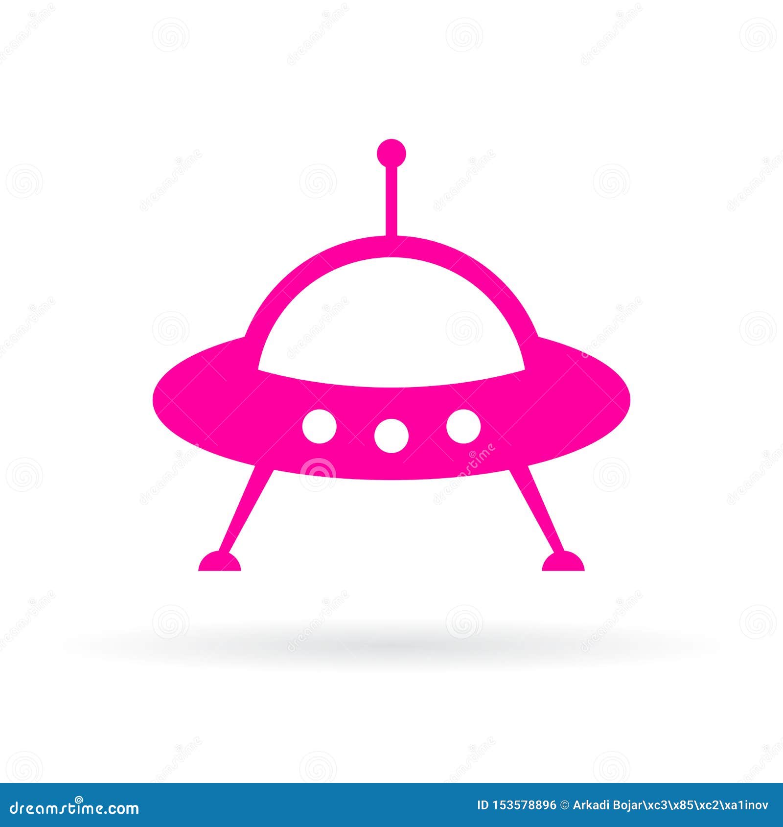 Aliens Spaceship Vector Icon Stock Vector - Illustration of galactic ...