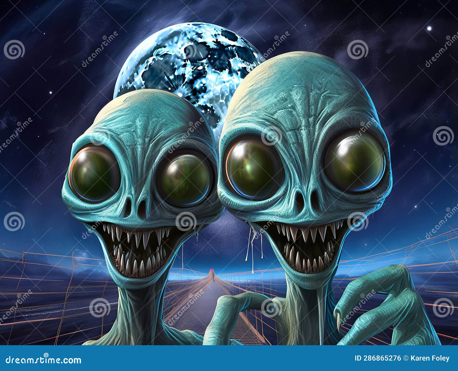 Aliens Taking Selfies on Earth Stock Illustration - Illustration of ...