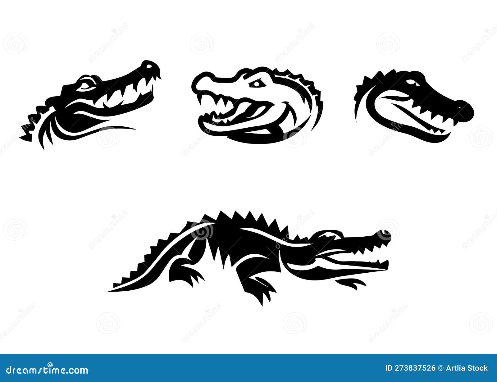 Alligator Crocodile Reptile Logo Icon Illustration Abstract Minimal ...