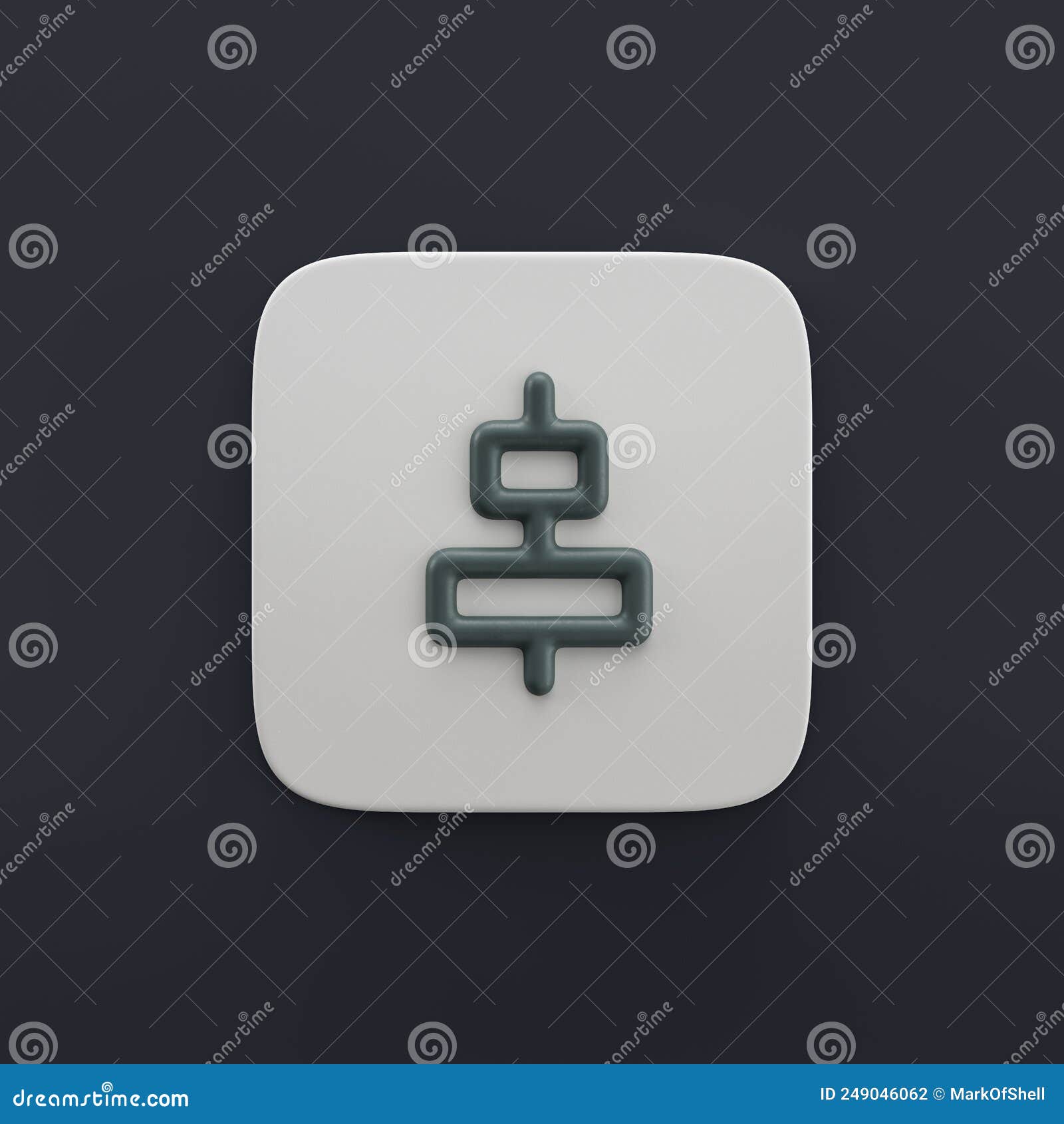 Align Center Horizontal 3d Icon, Outilne Design and Development Icon in ...