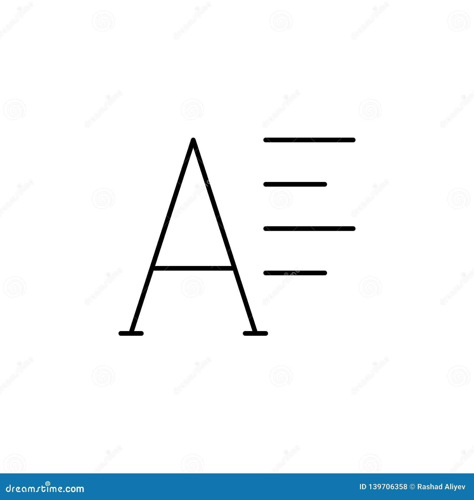 Align, Font, Text Icon. Element of Text and Typography for Mobile ...