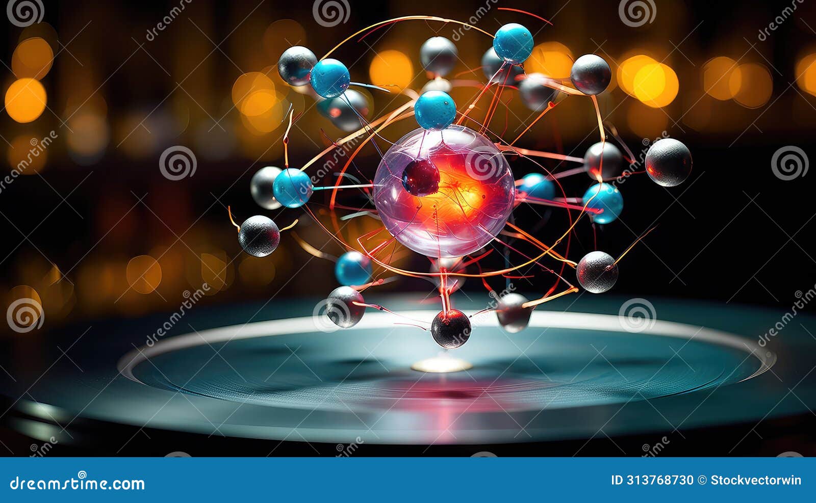 Align helium atom stock illustration. Illustration of nature - 313768730