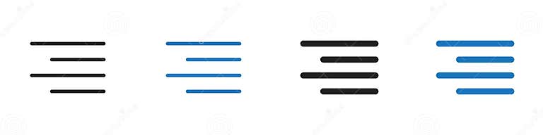 Align Icon Vector Set Outline Stock Illustration - Illustration of ...