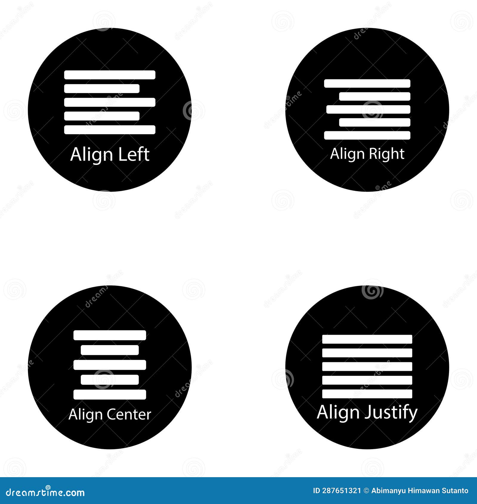 Align icon vector stock illustration. Illustration of list - 287651321