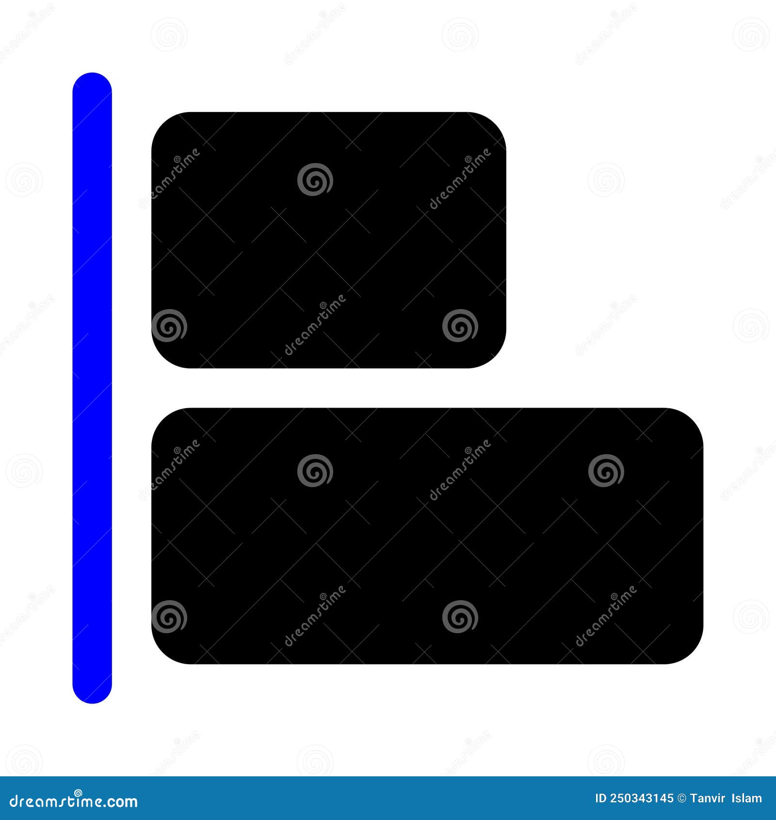 Align Left Icon stock vector. Illustration of design - 250343145