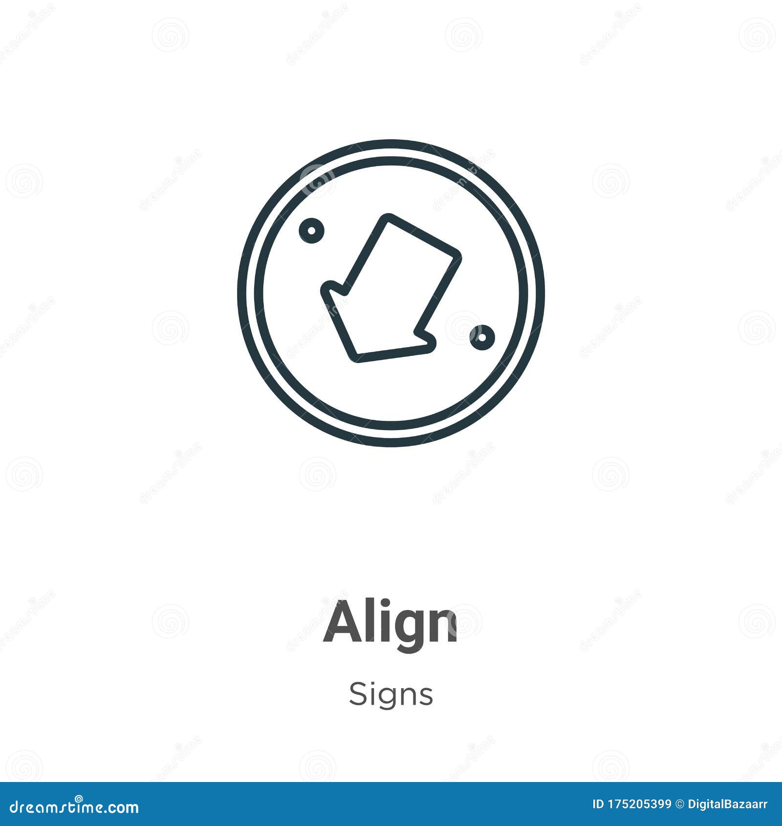 Align Outline Vector Icon. Thin Line Black Align Icon, Flat Vector ...