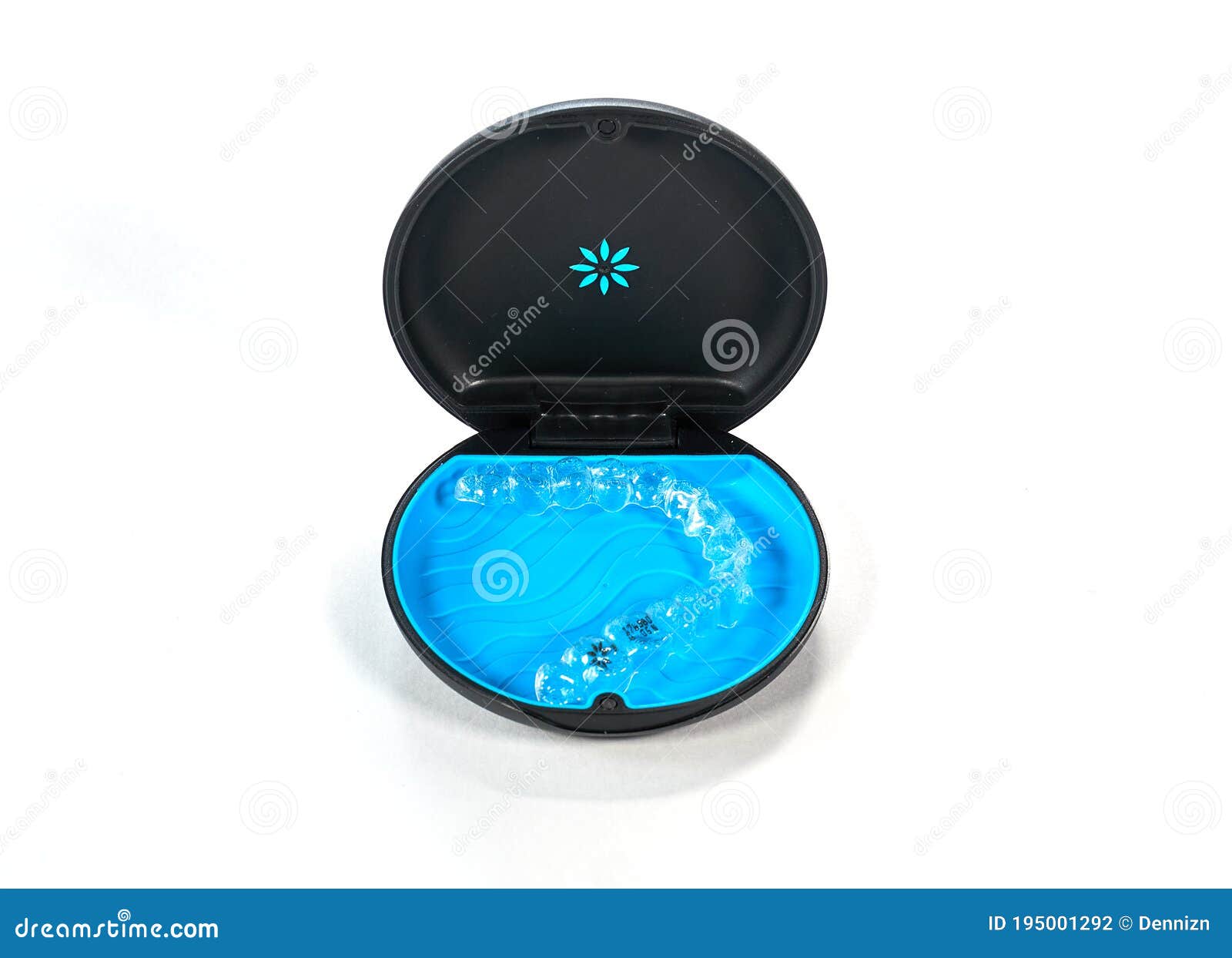 Align Technology Invisalign Aligners in a Case Over White Background ...