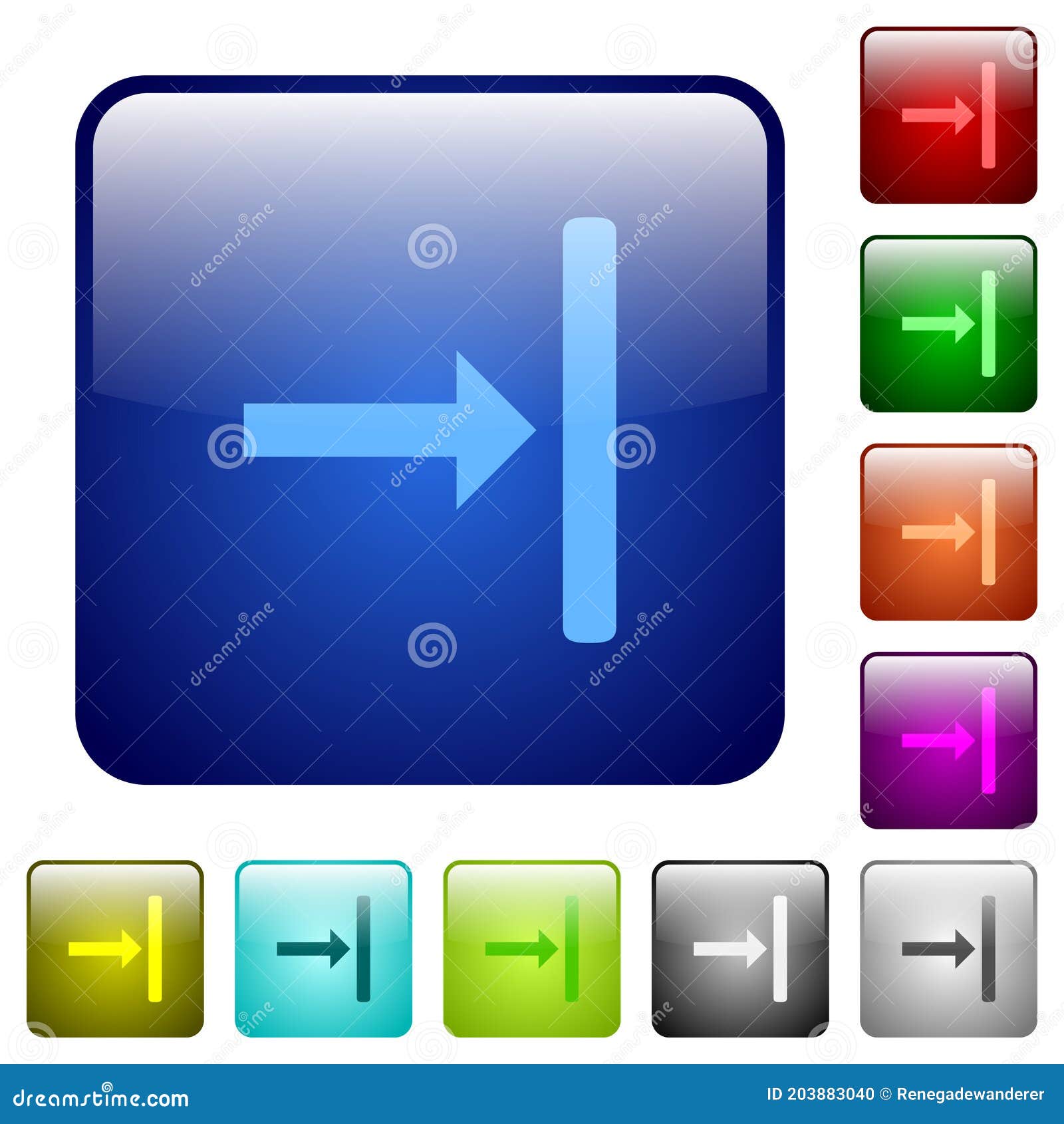 Align To Right Color Square Buttons Stock Vector - Illustration of ...