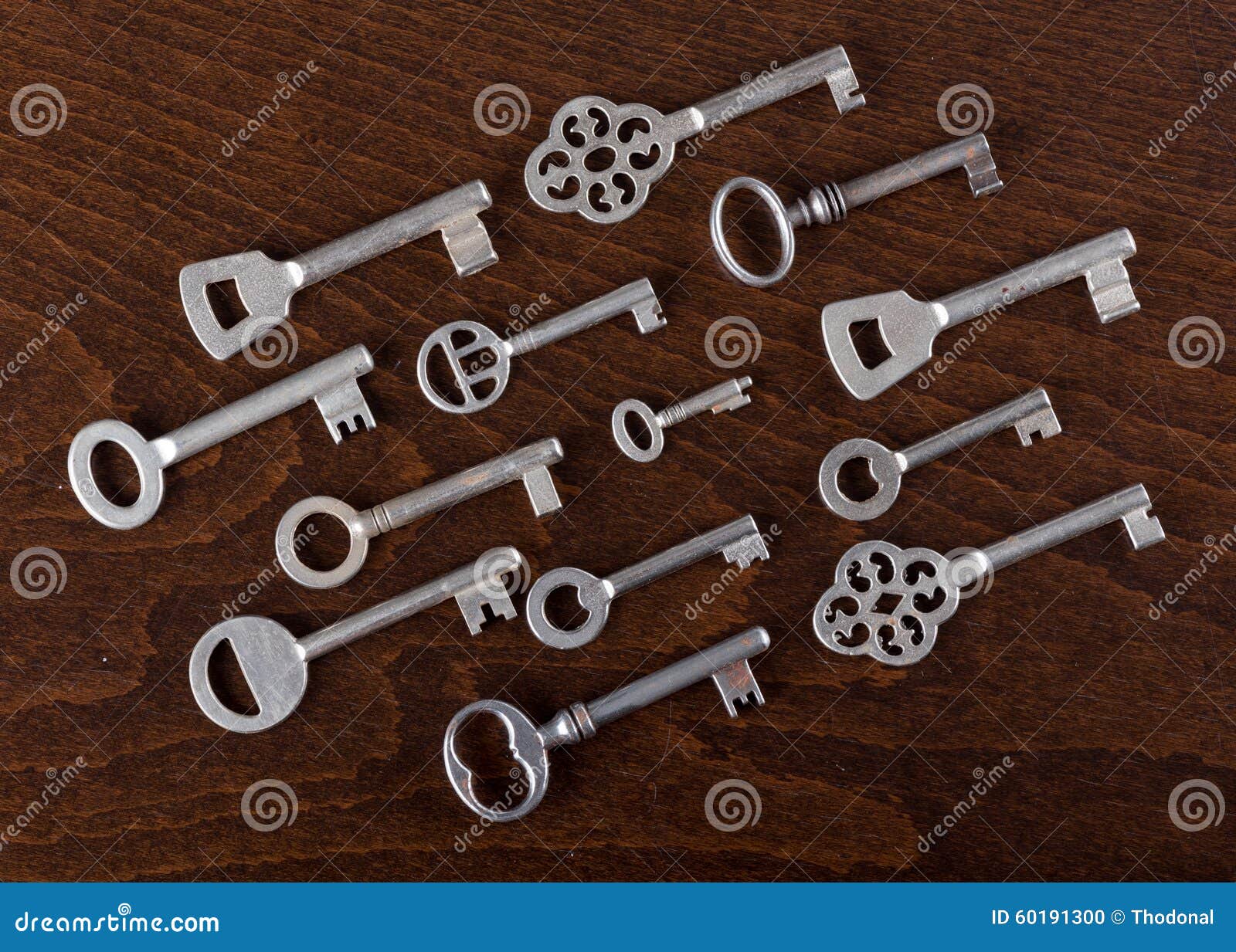 Aligned old keys stock photo. Image of steel, solution - 60191300