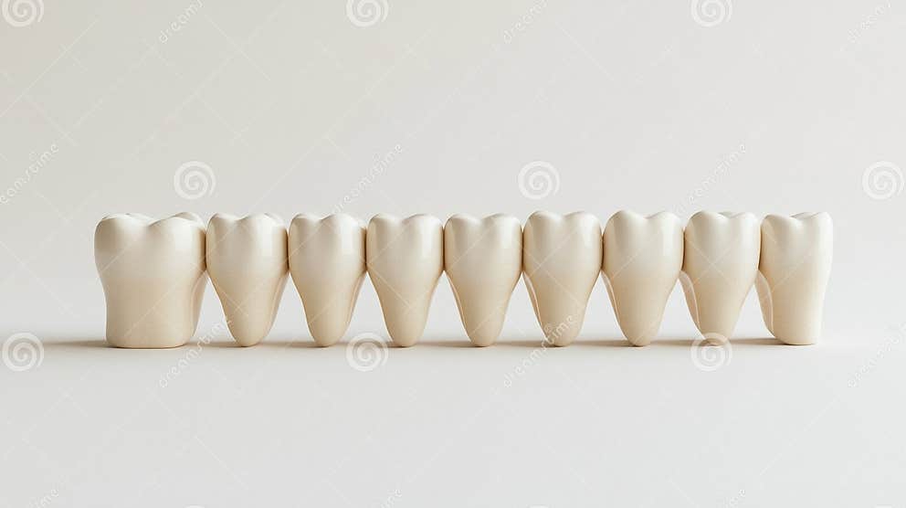 Aligned Set of Beige Teeth with Sharp, Pointed Tips Stock Image - Image ...