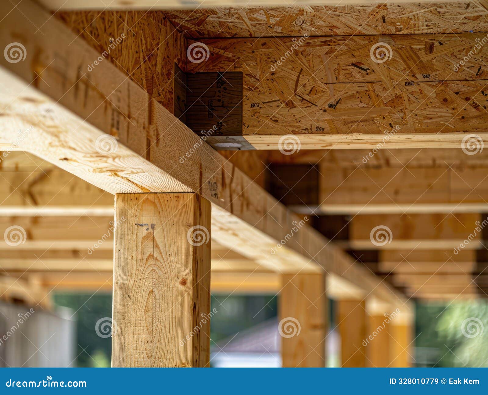 Aligned Timber Beams Supporting Roof Structure on Development Site ...