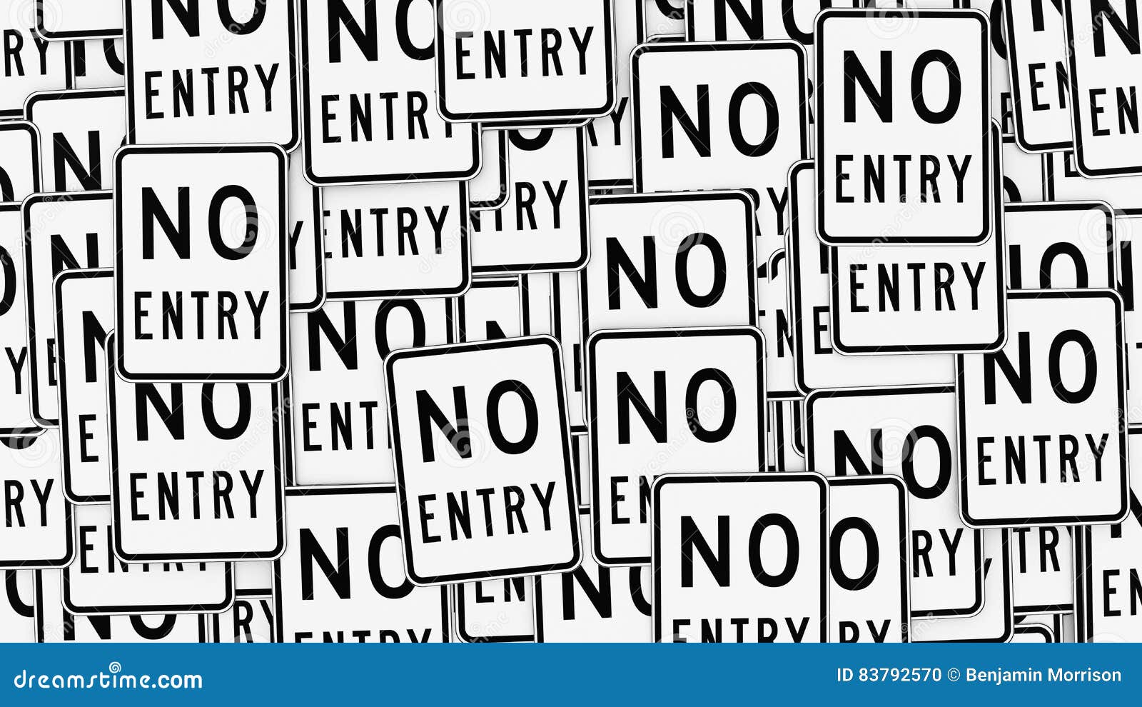 Pile Of No Entry Traffic Signs Royalty-Free Cartoon | CartoonDealer.com ...