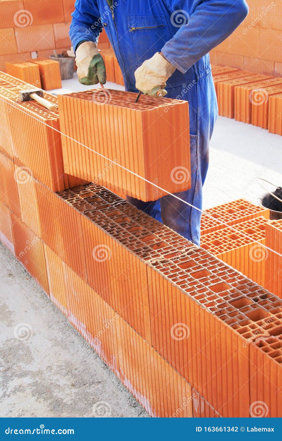 Construction of a Brick House. Stock Photo - Image of house, concrete ...