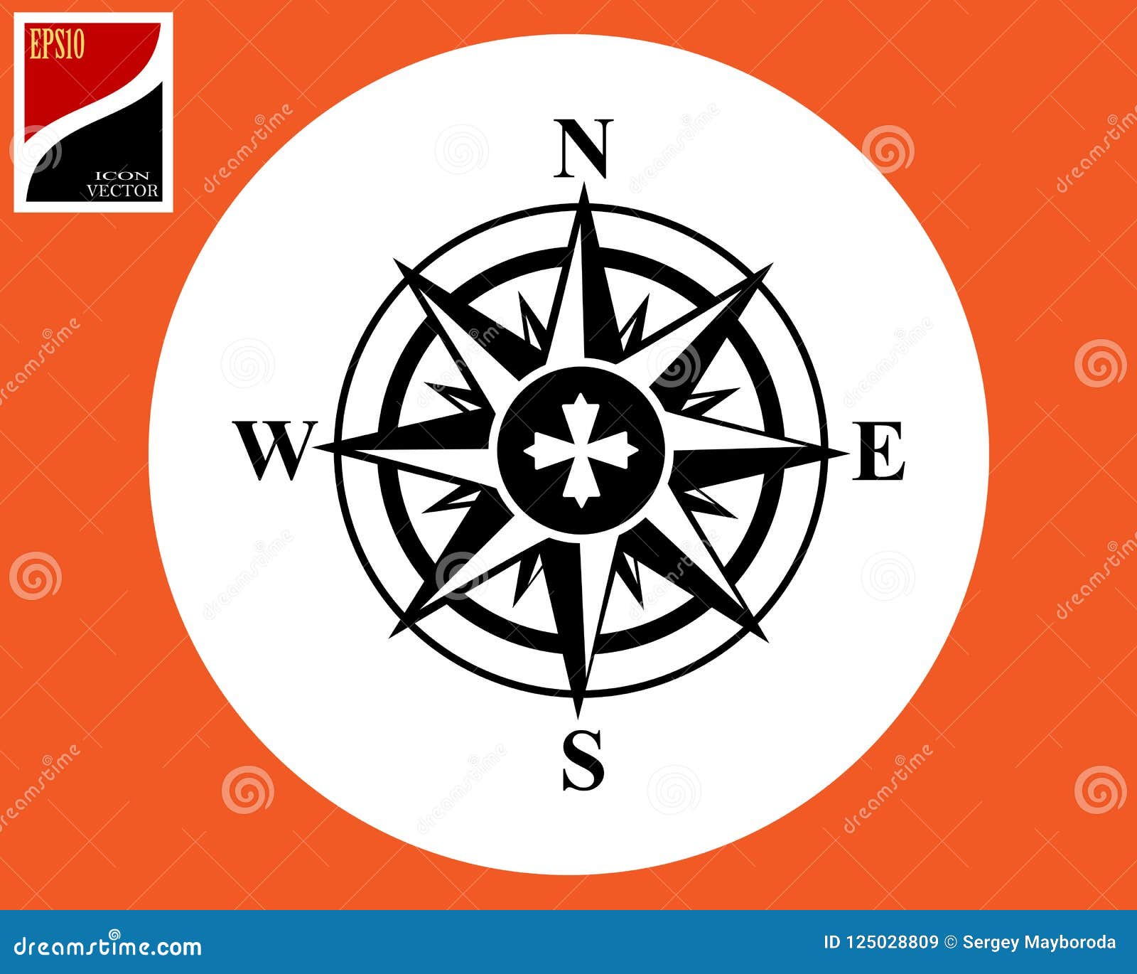 Alignment compass azimuth stock vector. Illustration of west - 125028809