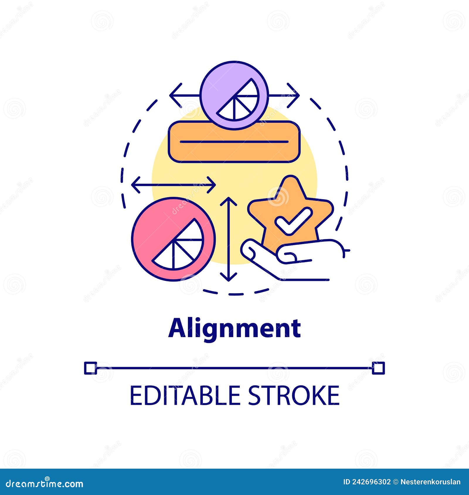 Alignment concept icon stock vector. Illustration of size - 242696302